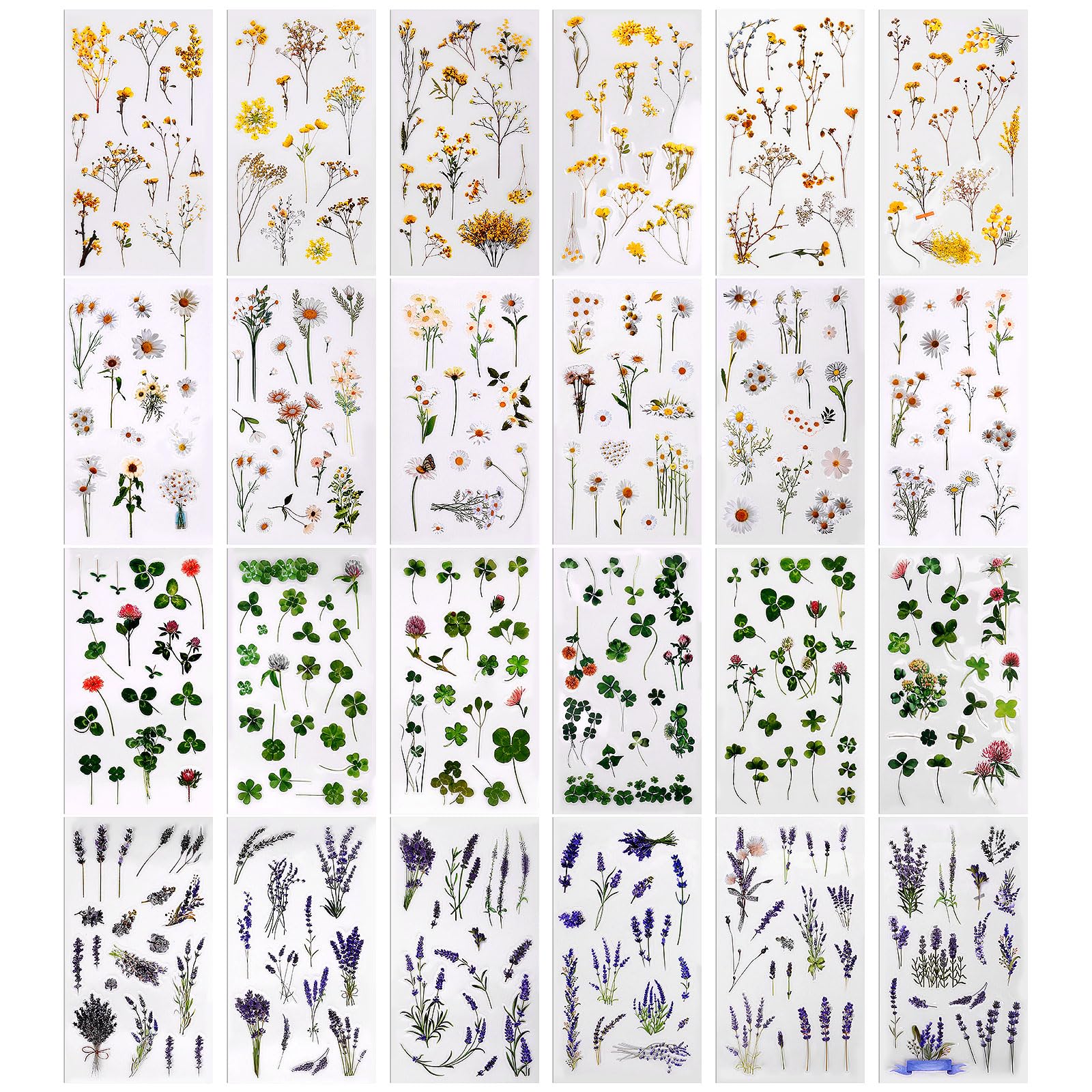 Amazon.com: KSIWRE 370 PCS Clear Flower Stickers for Scrapbooking,Self ...