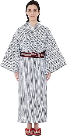 Koremono Womens Tatekan Yukata, Lightweight Summer Robe, 100% Cotton ...