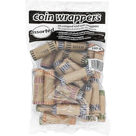 Amazon.com : Flat Coin Wrapper 100 Assorted Pack(25 Each of Quarters ...