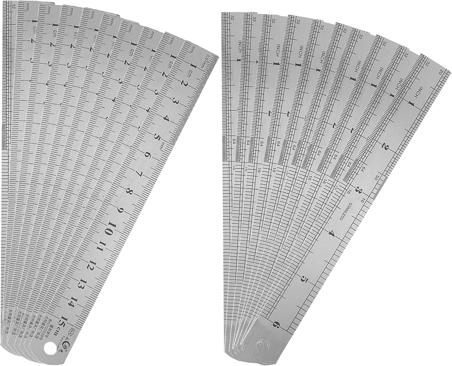 Amazon.com: 20 Pack Metal Ruler Set Stainless Steel Straight Edge Rules ...