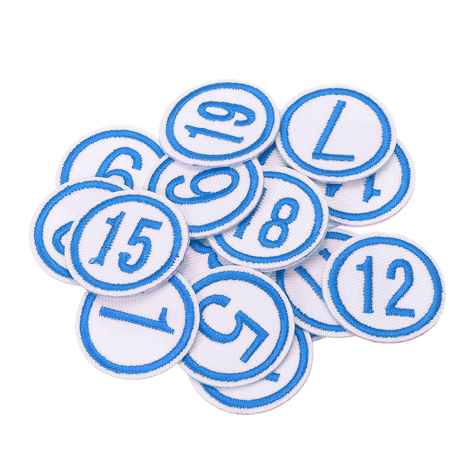 Amazon.com: MECCANIXITY Number Digital Patch Number Embroidery Blue ...