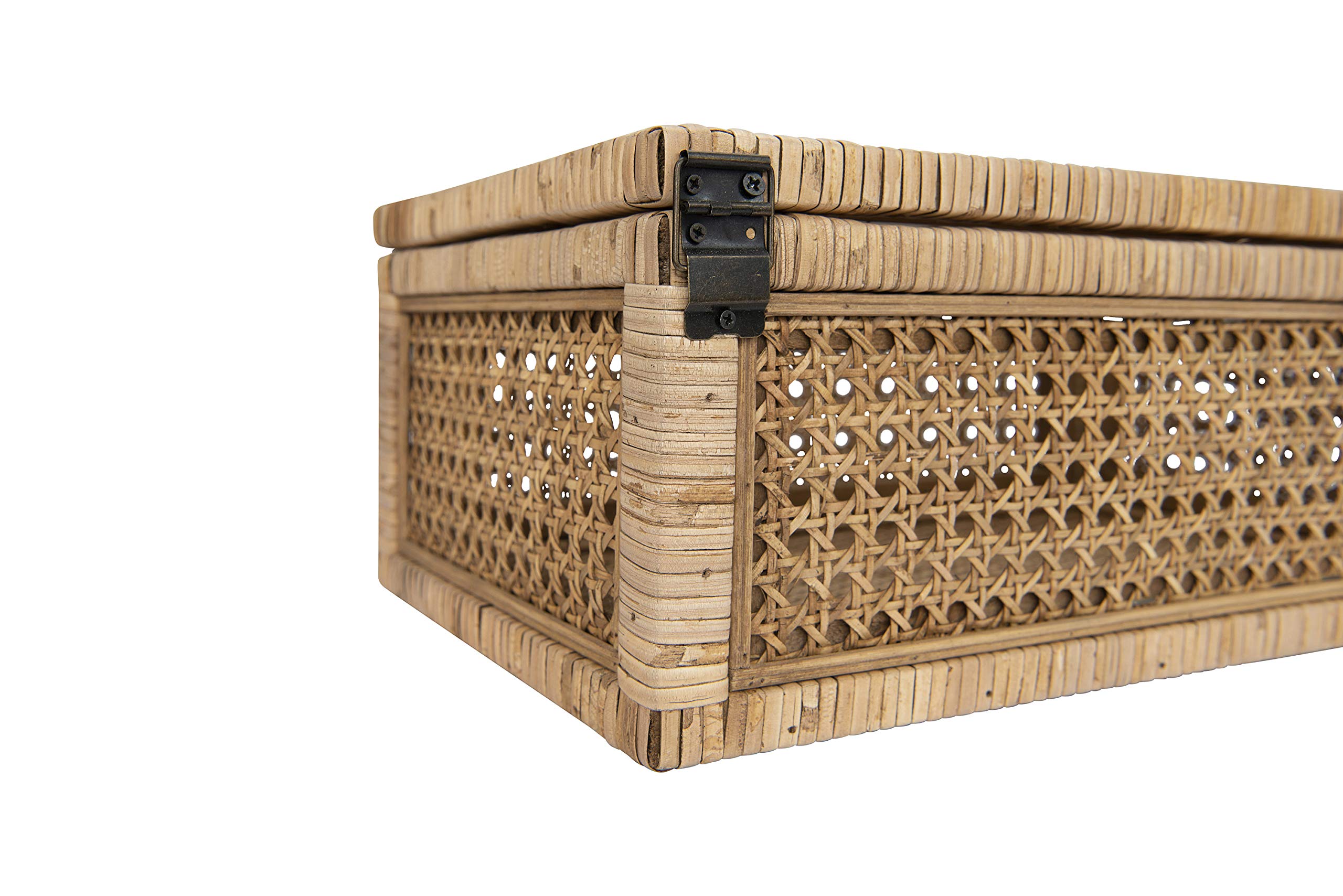 Buy Cane and Rattan Display Boxes with Glass Lid, Set of 2 Online at ...