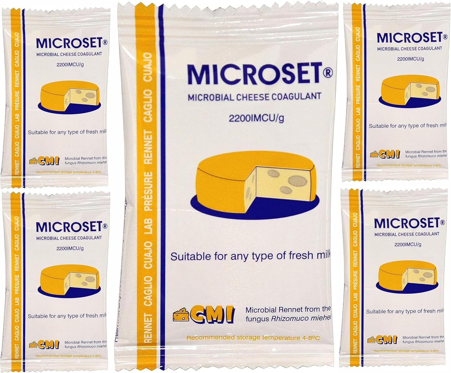 Pack of 5 Sachets Microbial Rennet Mix Cheese Coagulant Each Sachet is ...