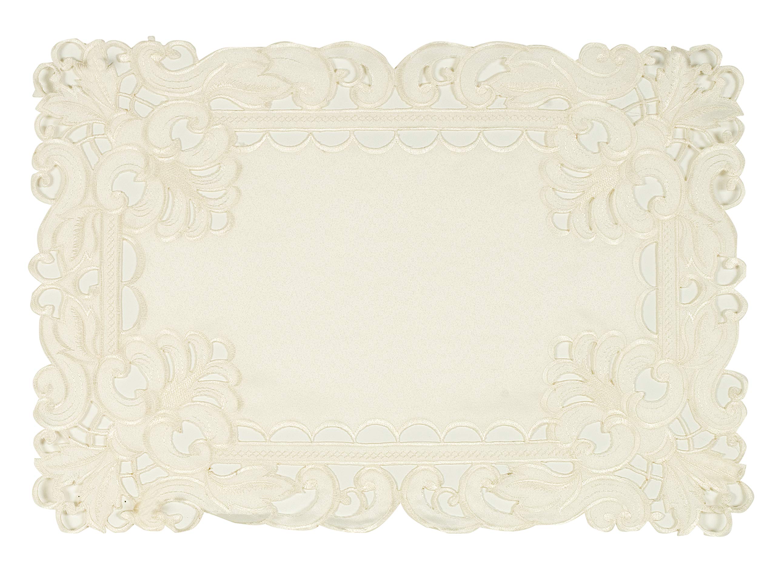 Amazon.com: Decozen Light Beige Placemats Set of 6 - Rectangle Lace ...