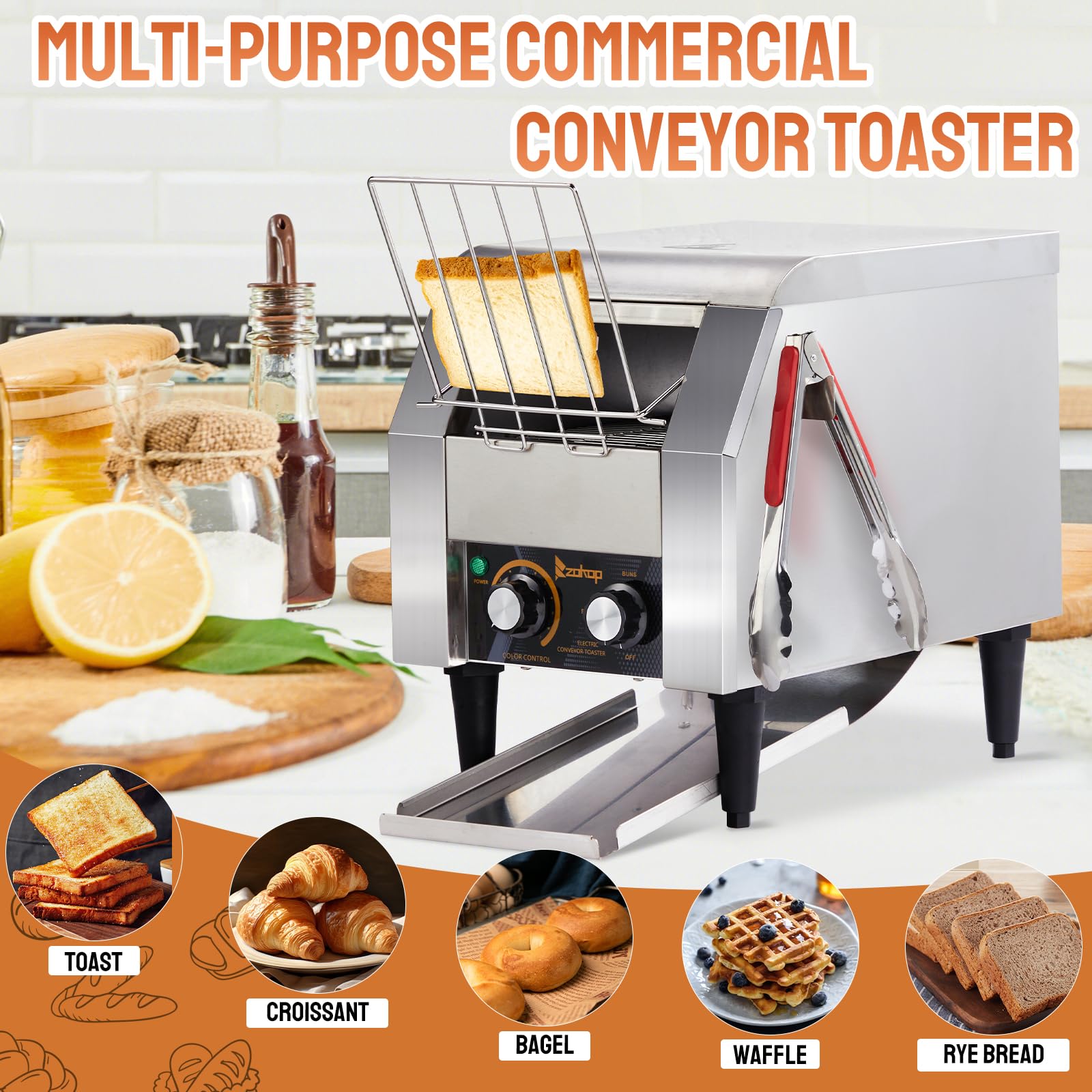 Snapklik.com : Commercial Toaster 150 Slices/Hour, Electric Conveyor ...