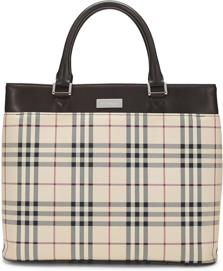 Amazon.com: Burberry, Pre-loved Brown Nylon House Check Handbag Medium ...