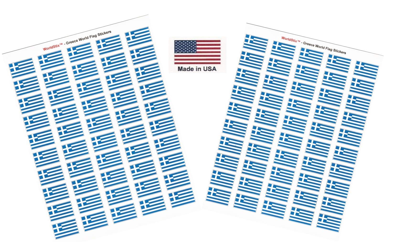 Amazon.com - 100 Greece Flag Stickers, Two Sheets of 50, 1.5" x 1" Made ...