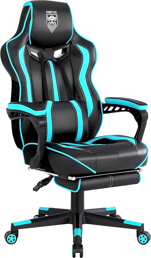 Vonesse Gaming Chair with Footrest Gamer Chair with Massage Reclining ...