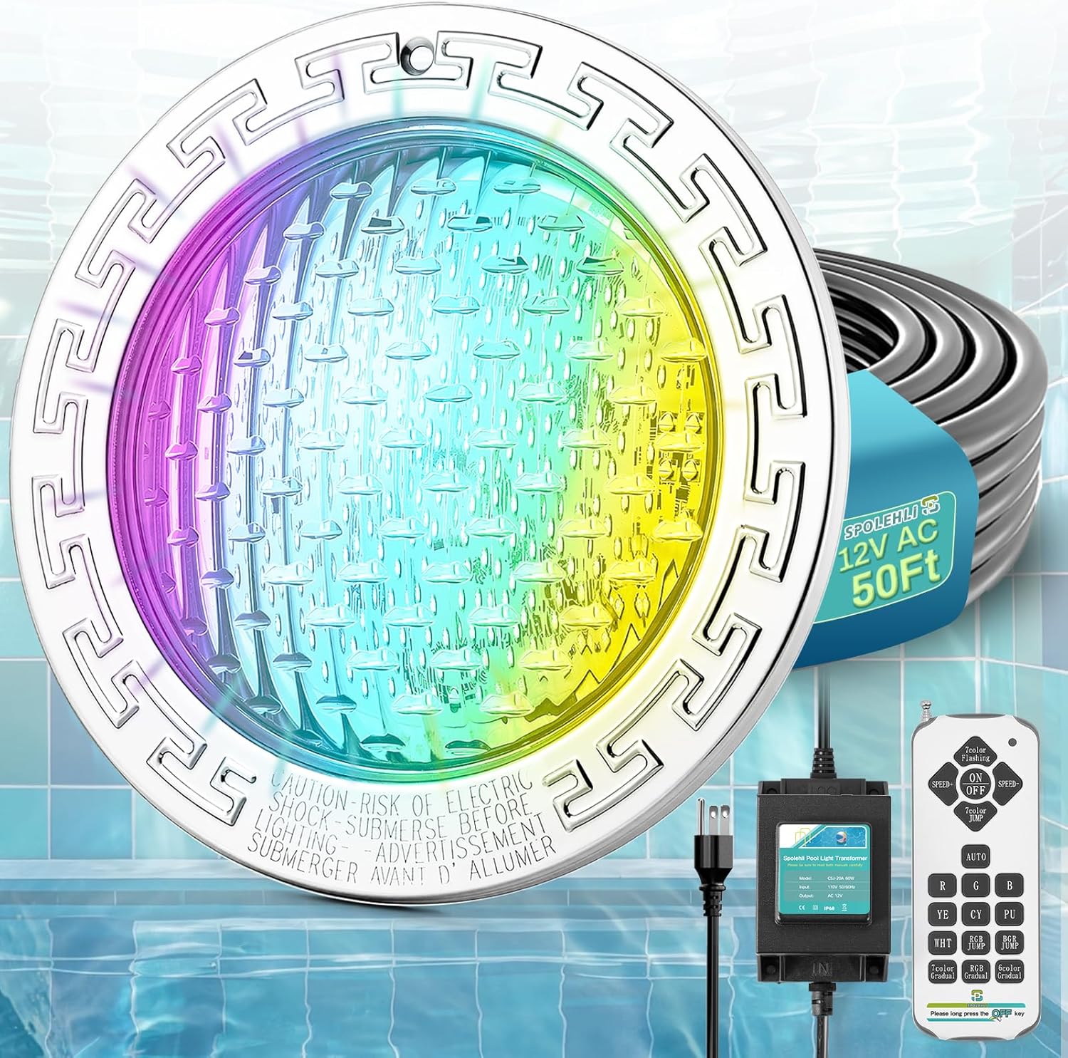 Amazon.com : 10" LED Pool Light, 12V AC Underwater Pool Spa Lights for ...