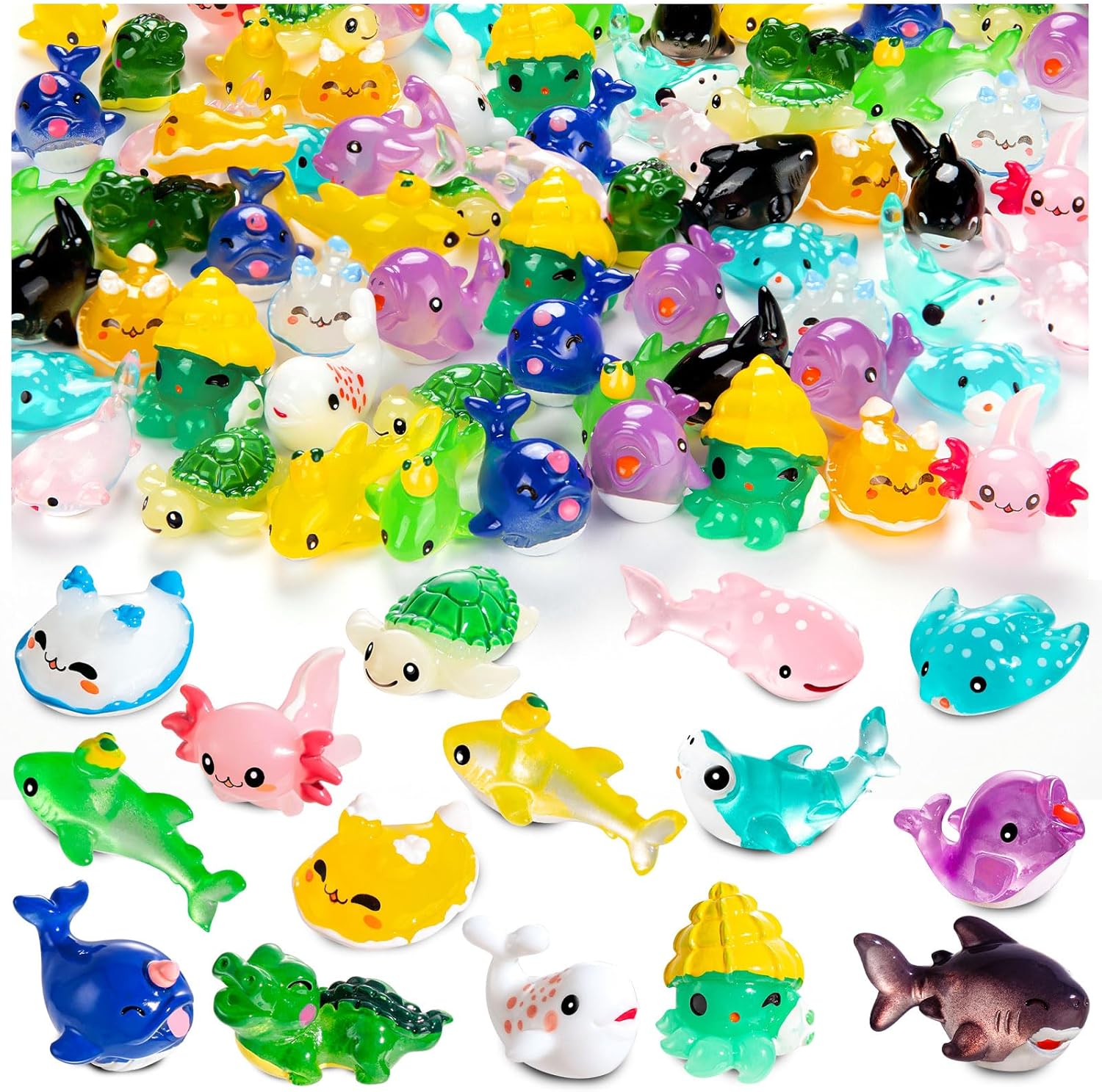 Amazon.com: FFNIU 30Pcs Mini Resin Animals, Ocean Themed Mini Resin ...