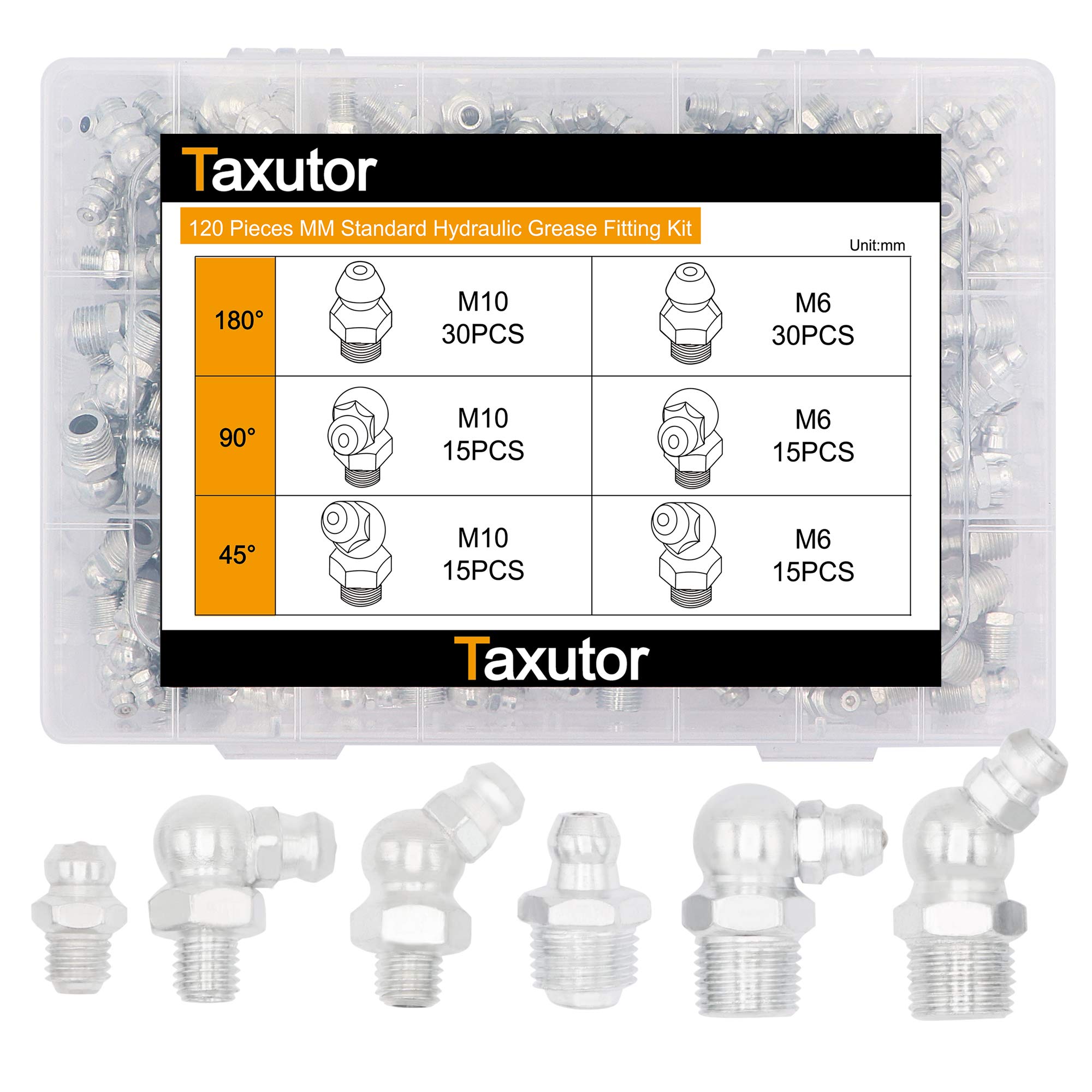 Snapklik.com : Grease Fittings, 120 Pieces Metric MM Grease Fitting ...