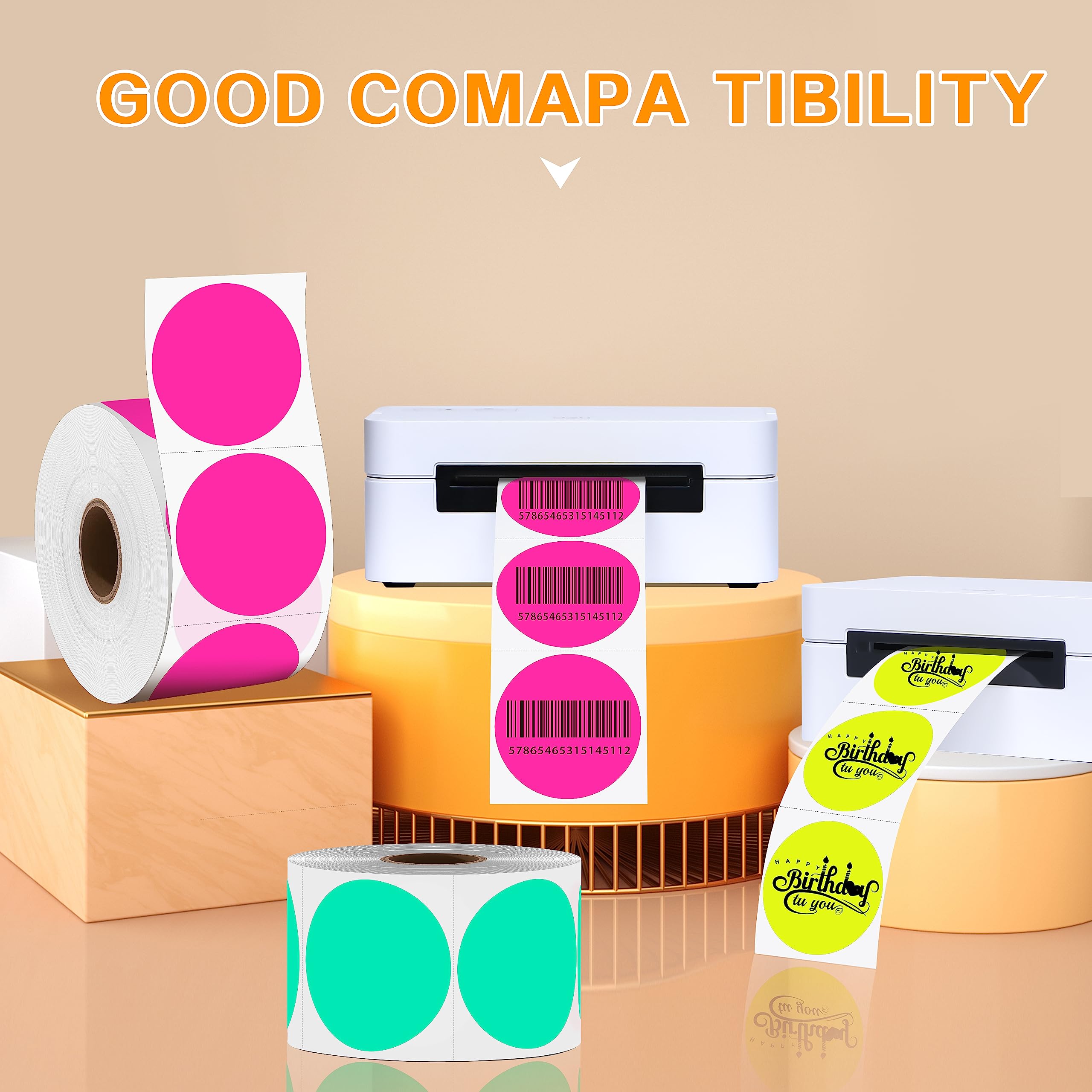 Snapklik.com : PARLAIM 2 Inch Round Thermal Sticker Labels,Self ...