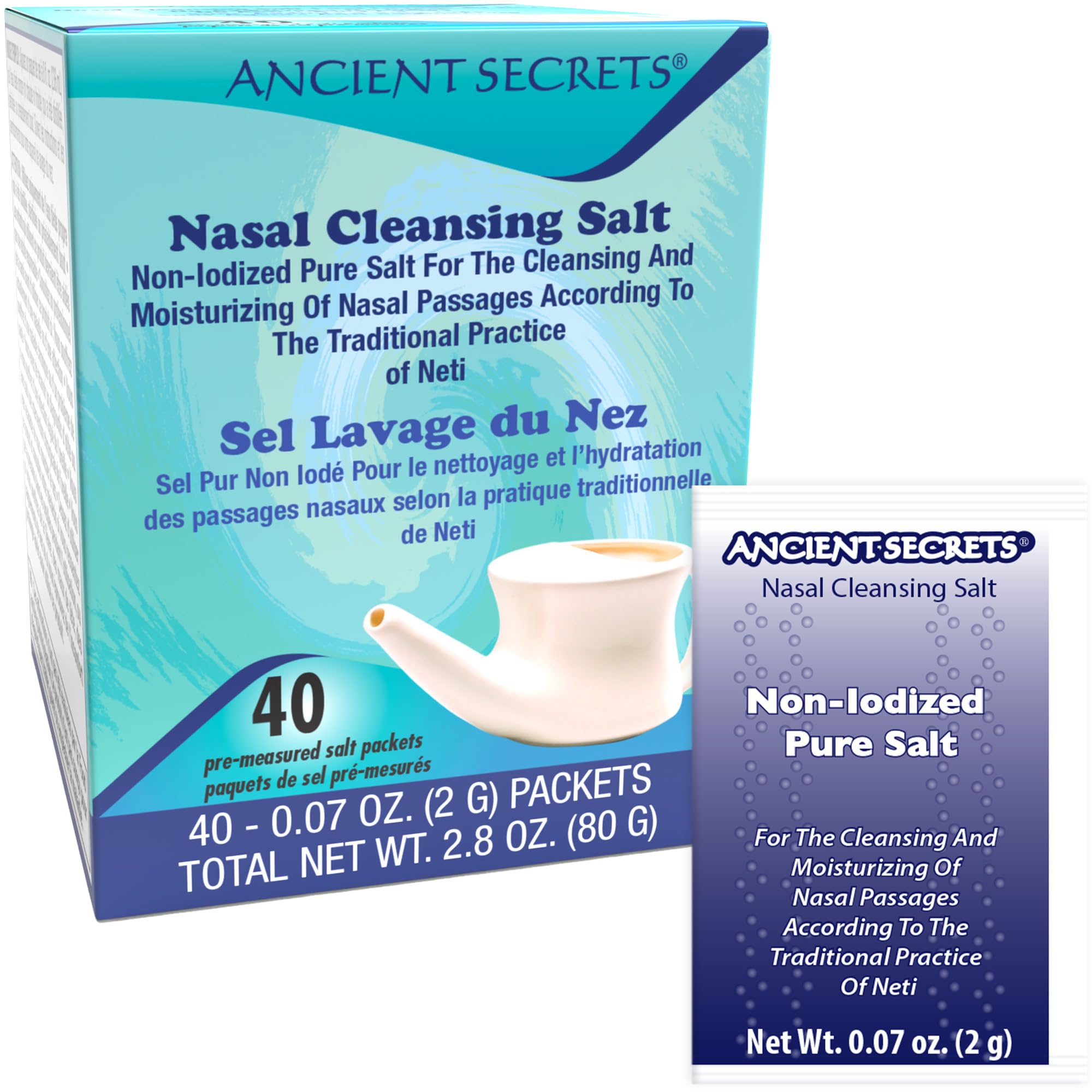 Amazon.com: Ancient Secrets Neti Pot Salt – 41 Pre-Measured Packets of ...