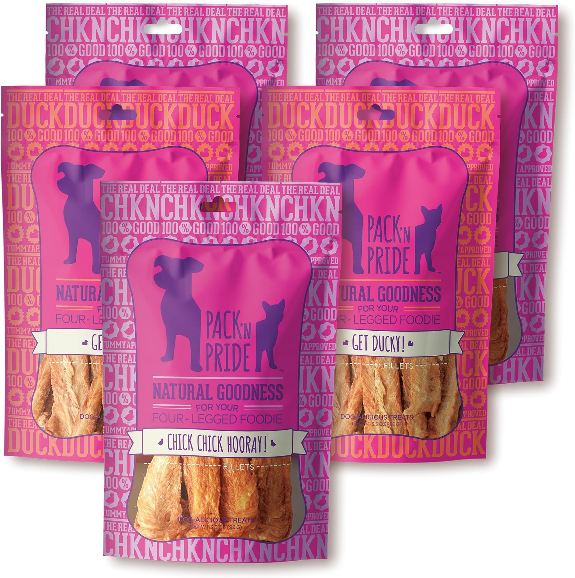 PACK'N PRIDE Dog Treats, 5 Pack*100g Freeze Dried Chicken Dog Treats ...
