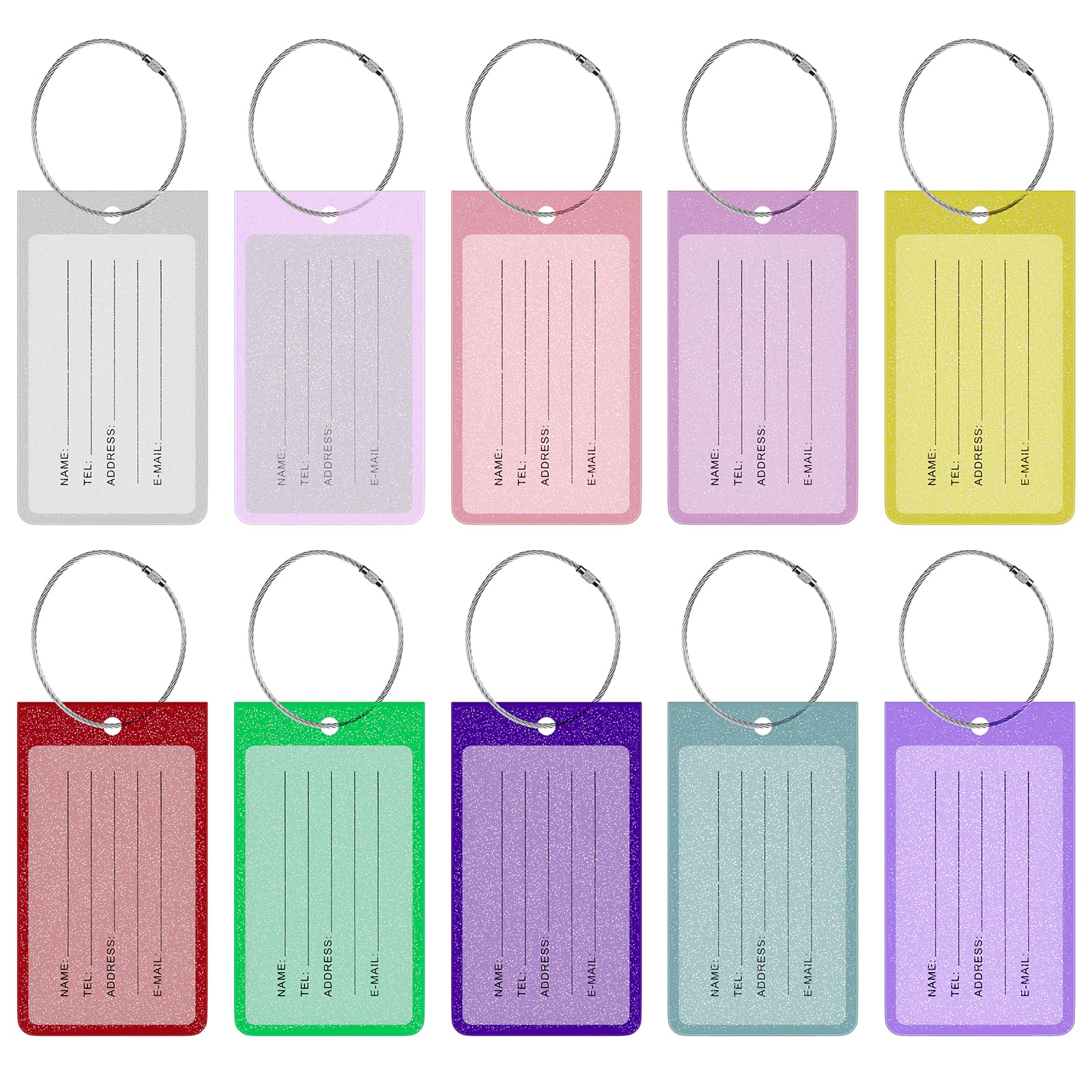 Amazon.com: Rimilak 10 Pack PVC Luggage Tags for Suitcase, Travel ...