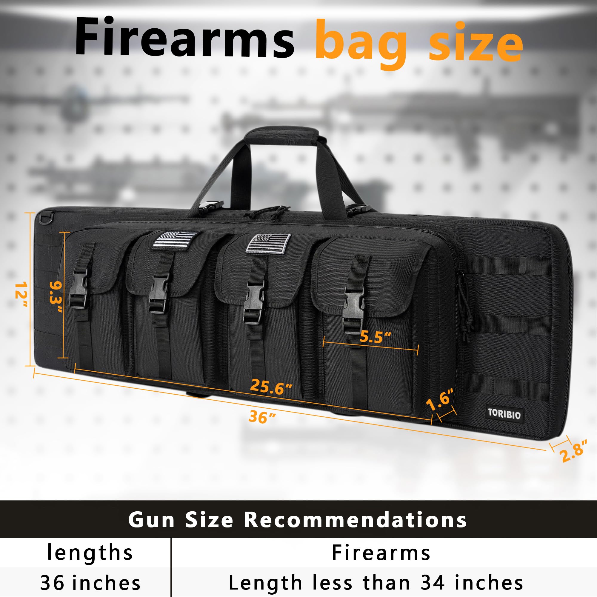 Snapklik.com : Double Rifle Case Soft Bag Gun Case, 36" Tactical Rifle ...