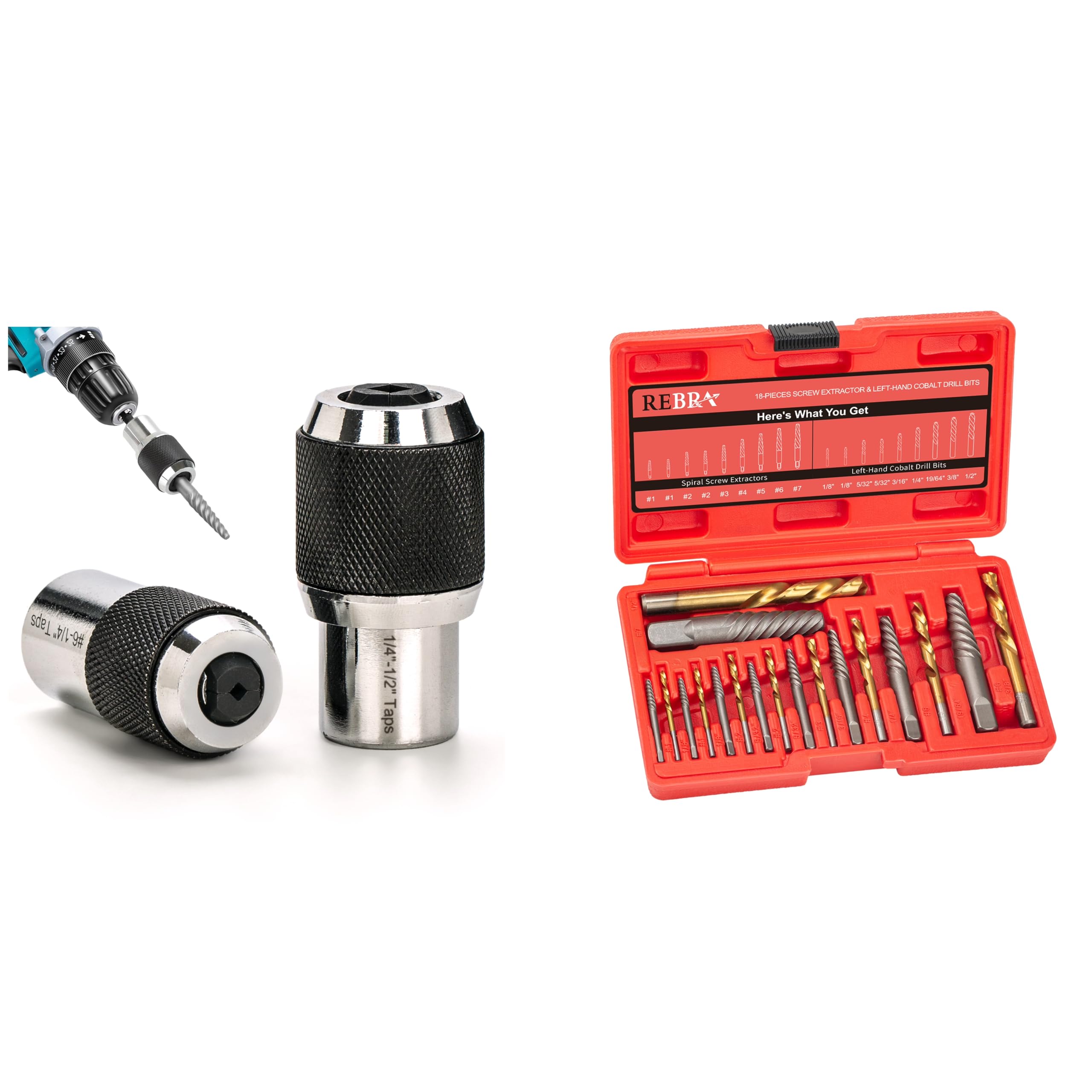 2PCS TAP SOCKET SET + SCREW EXTRACTOR SET 18PCS - Amazon.com