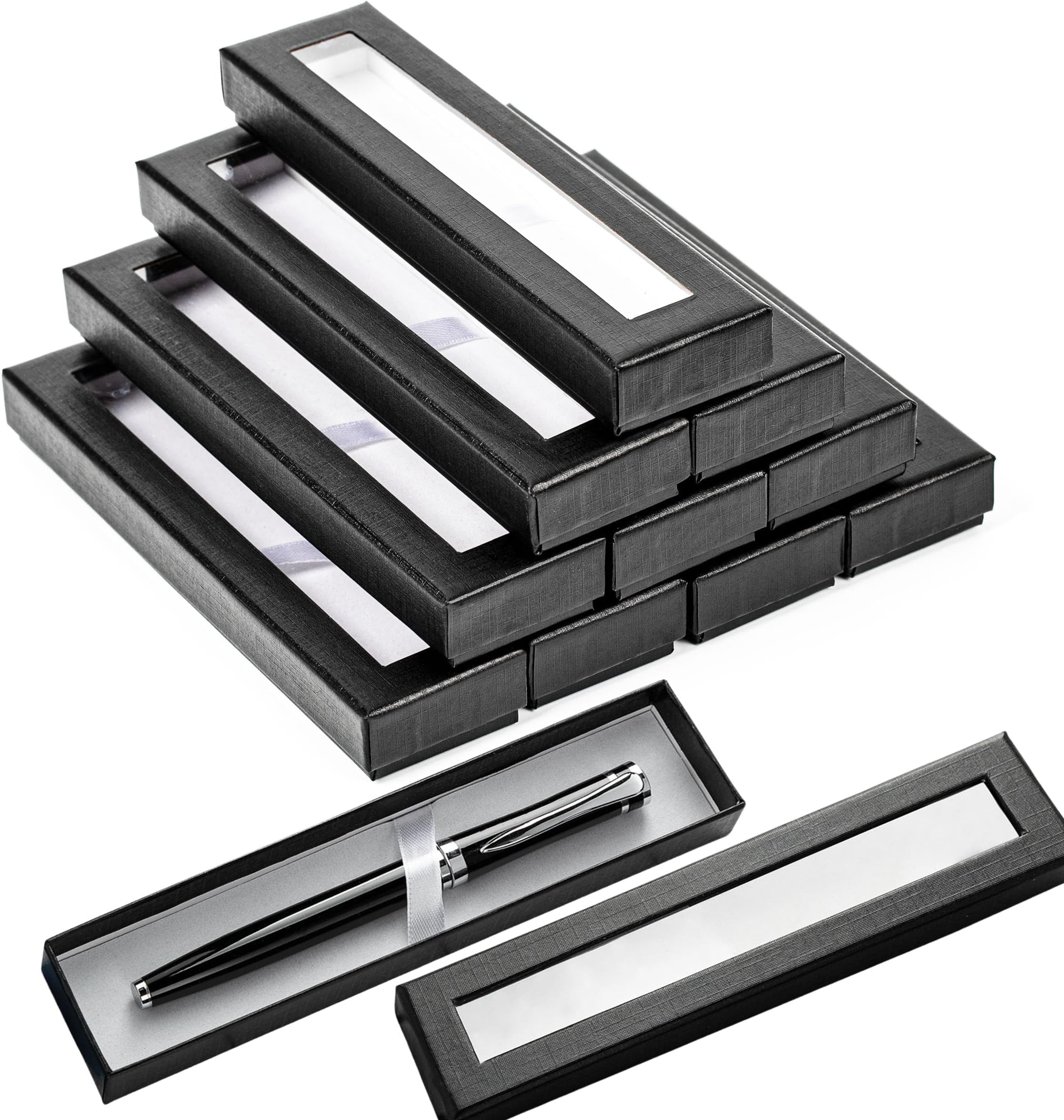 Amazon.com: Lesnala 10Pcs Empty Pen Gift Box with Clear Lid Single Bulk ...