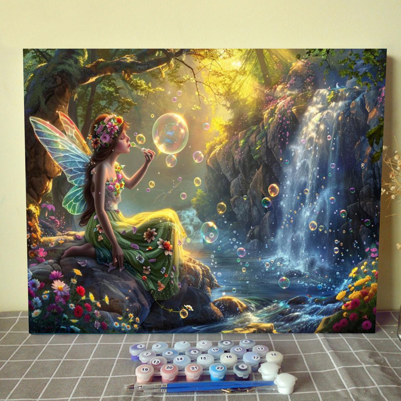 Amazon.com: Tucocoo Green Forest Waterfall Fairy Paint by Number Kits ...