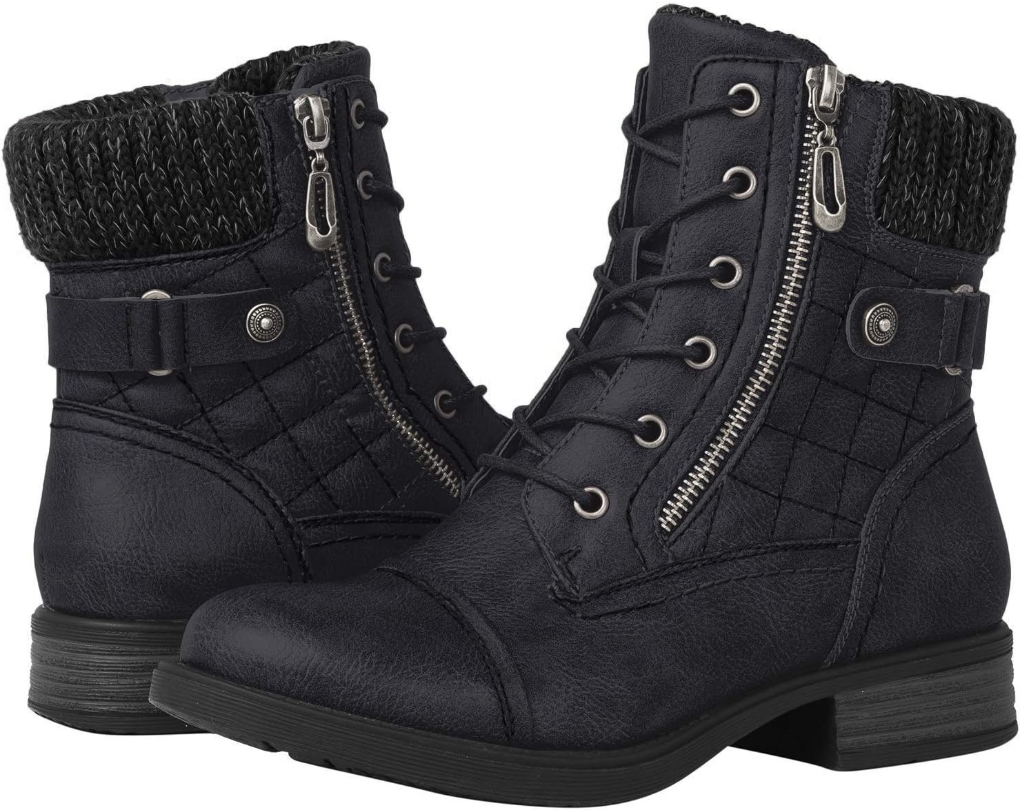 Amazon.com | GLOBALWIN Women's Ankle Booties Fashion Combat Boots ...