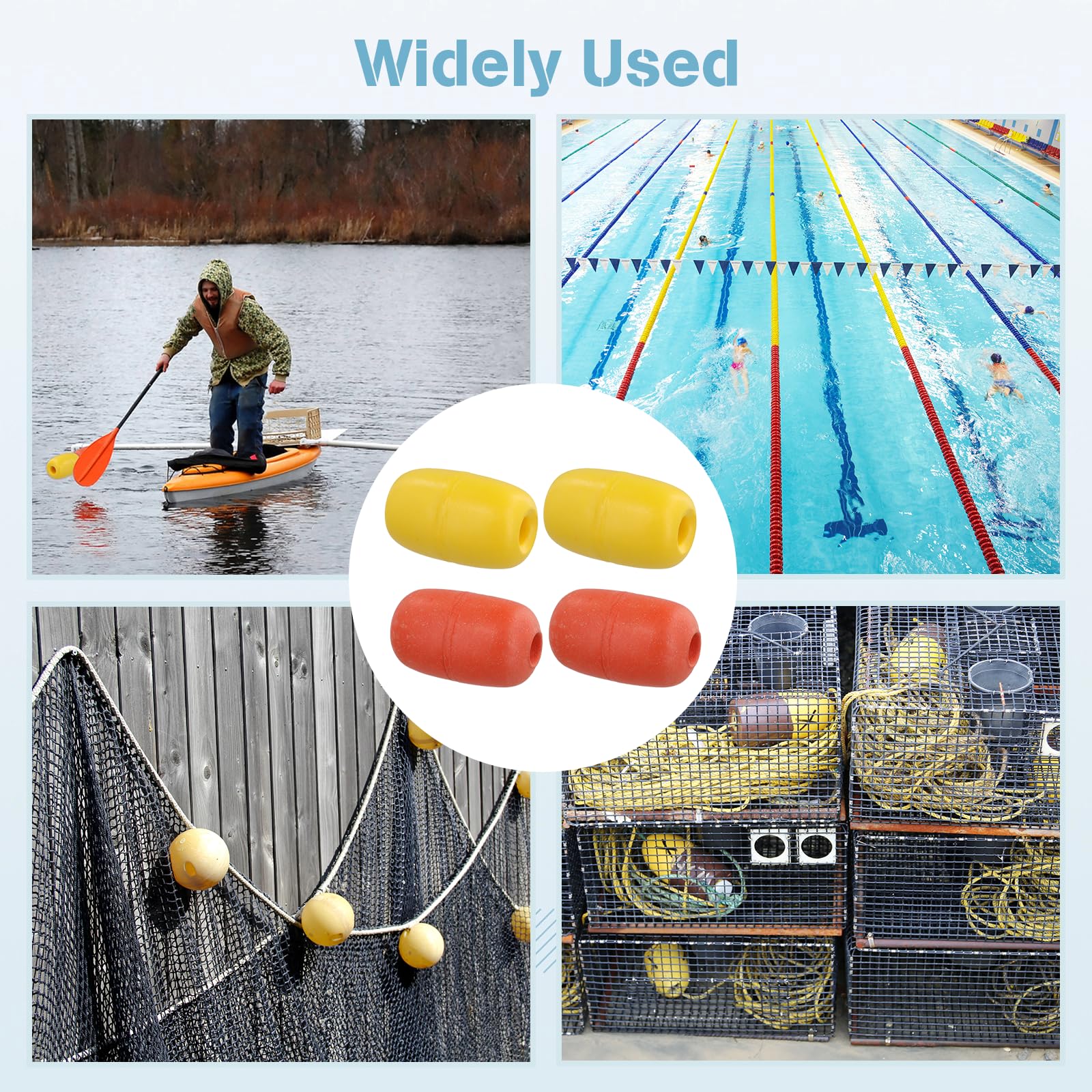 Snapklik.com : 4 PCS Deep Water Floats, Crab Trap Floats, 43” X 28 ...