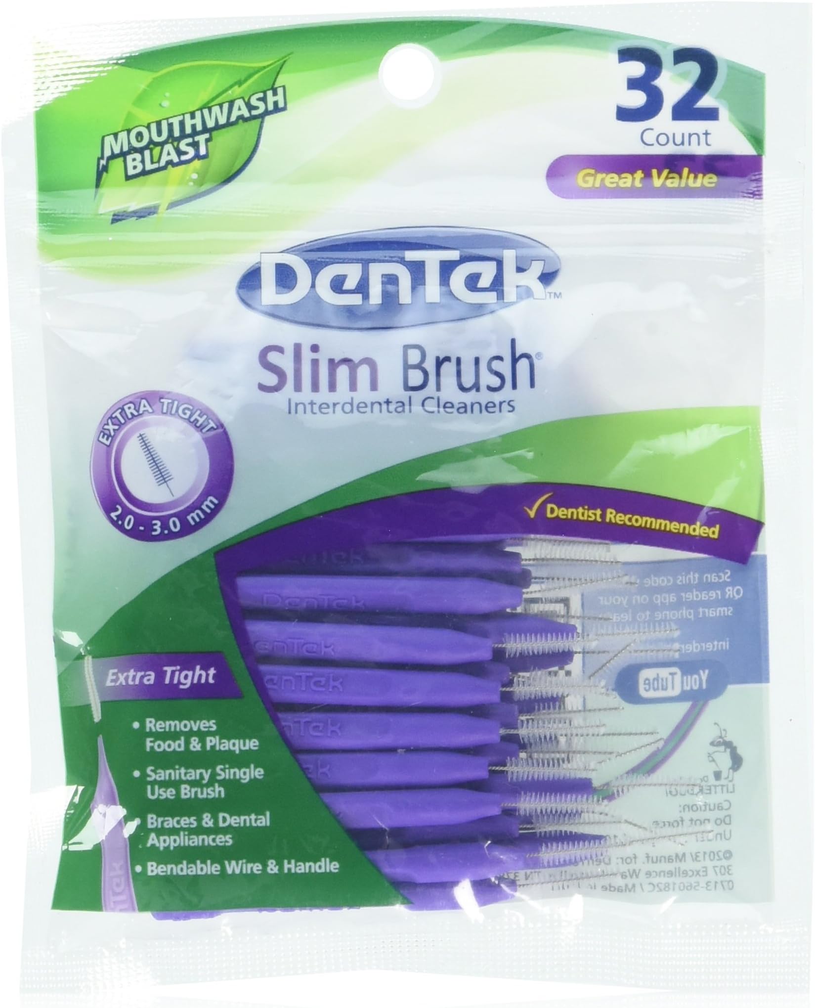 Amazon.com: DenTek Easy Brush Plaque Control Interdental Cleaners ...