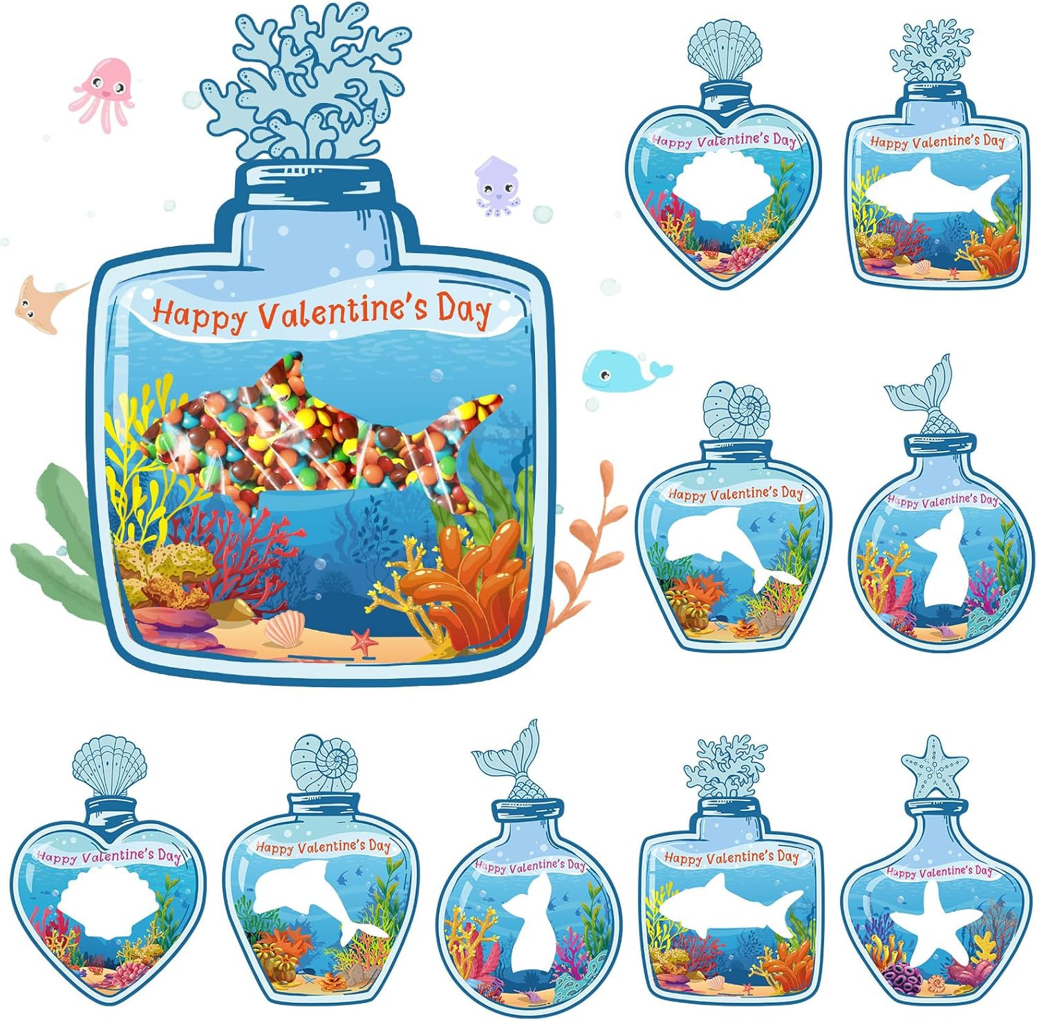 Amazon.com: Pasimy 60 Pack Valentines Day Gift Cards for Kids Candy Jar ...