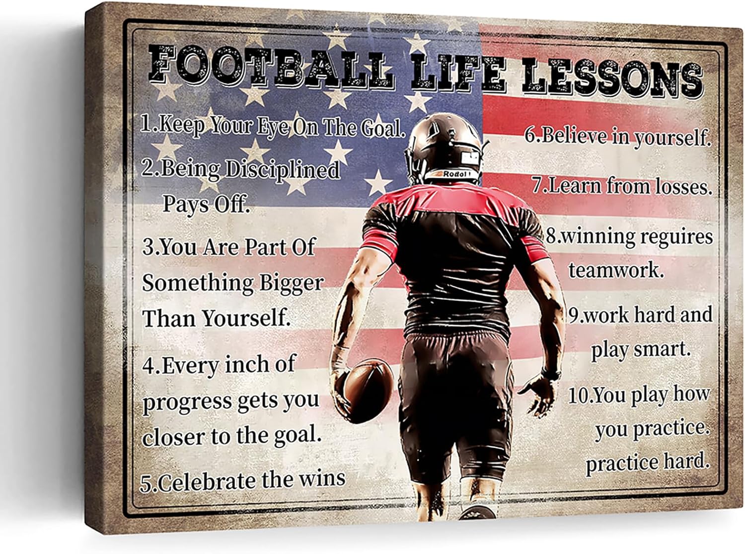 Amazon.com: Football Sports Wall Art Football Poster Wall Decor For ...