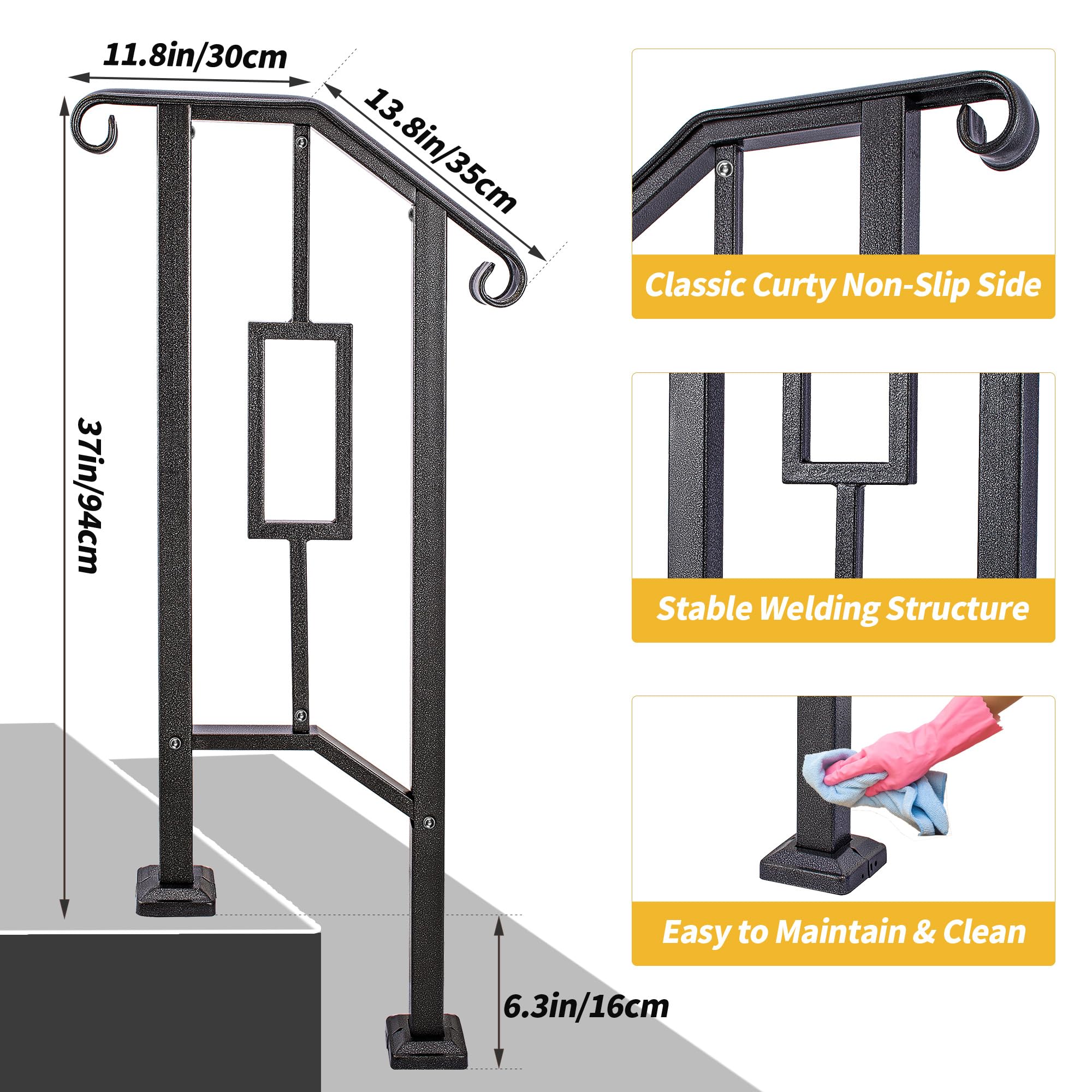 Snapklik.com : Wrought Mattle Iron Outdoor Handrails - Concave & Convex ...