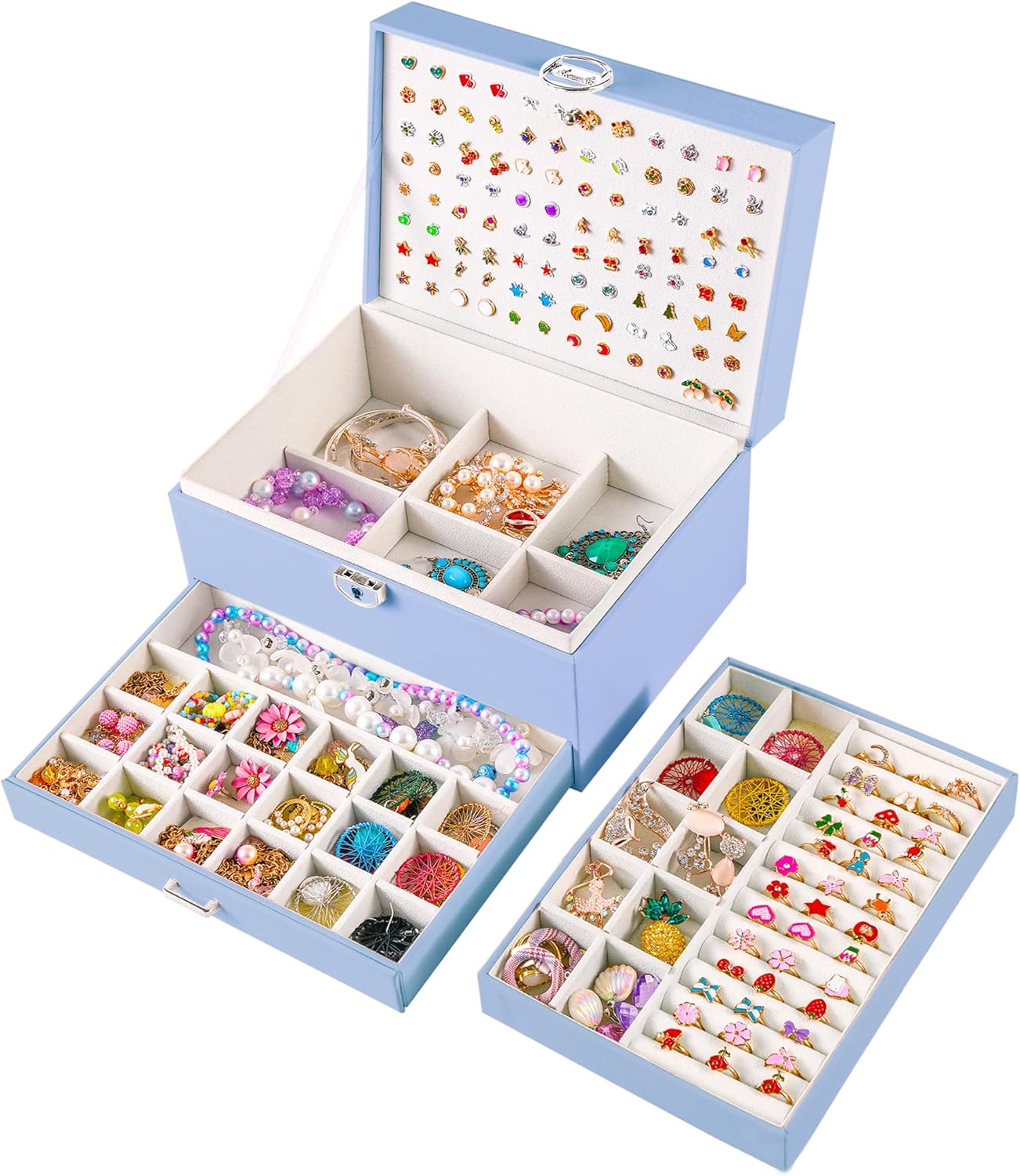 Amazon.com: QBestry Earring Jewelry Box Organizer for Women Girls ...