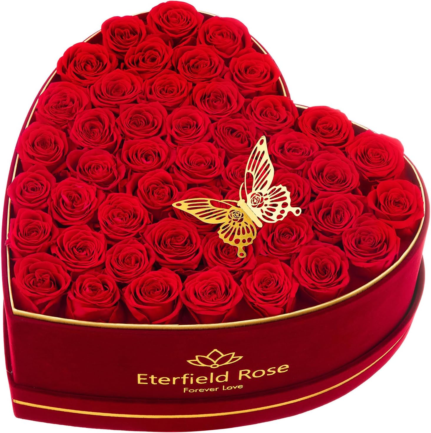 Amazon.com: Eterfield Forever Flowers in Heart Shape Box, Preserved ...
