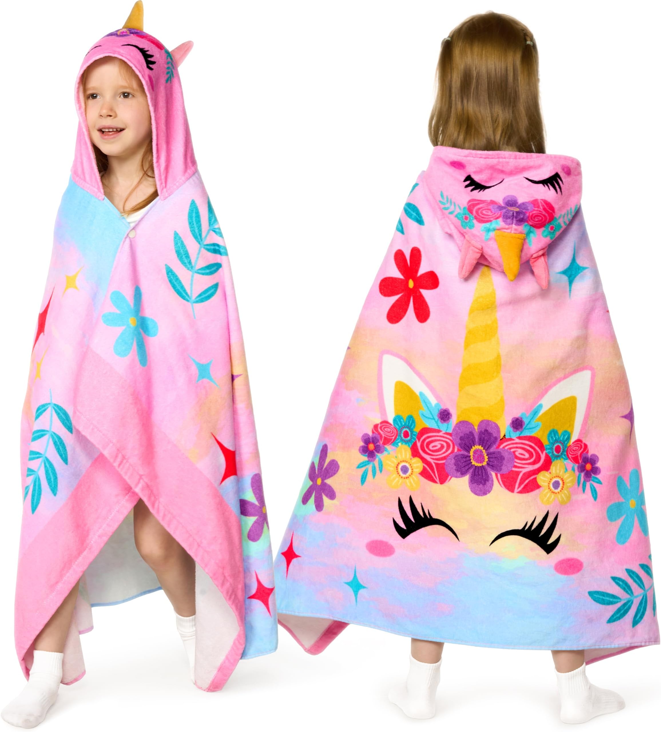 Amazon.com: Hiturbo Kids Hooded Bath Towel: Soft Plush Fleece Blanket ...
