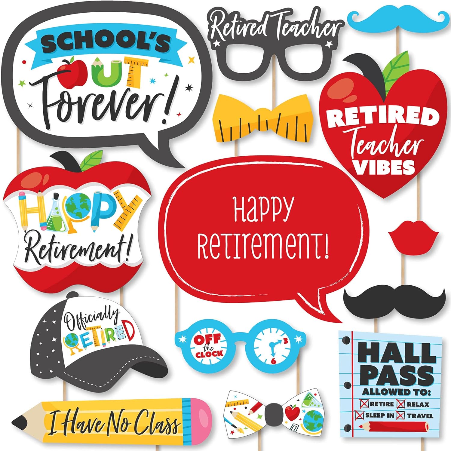 Amazon.com: Big Dot of Happiness Teacher Retirement - Happy Retirement ...