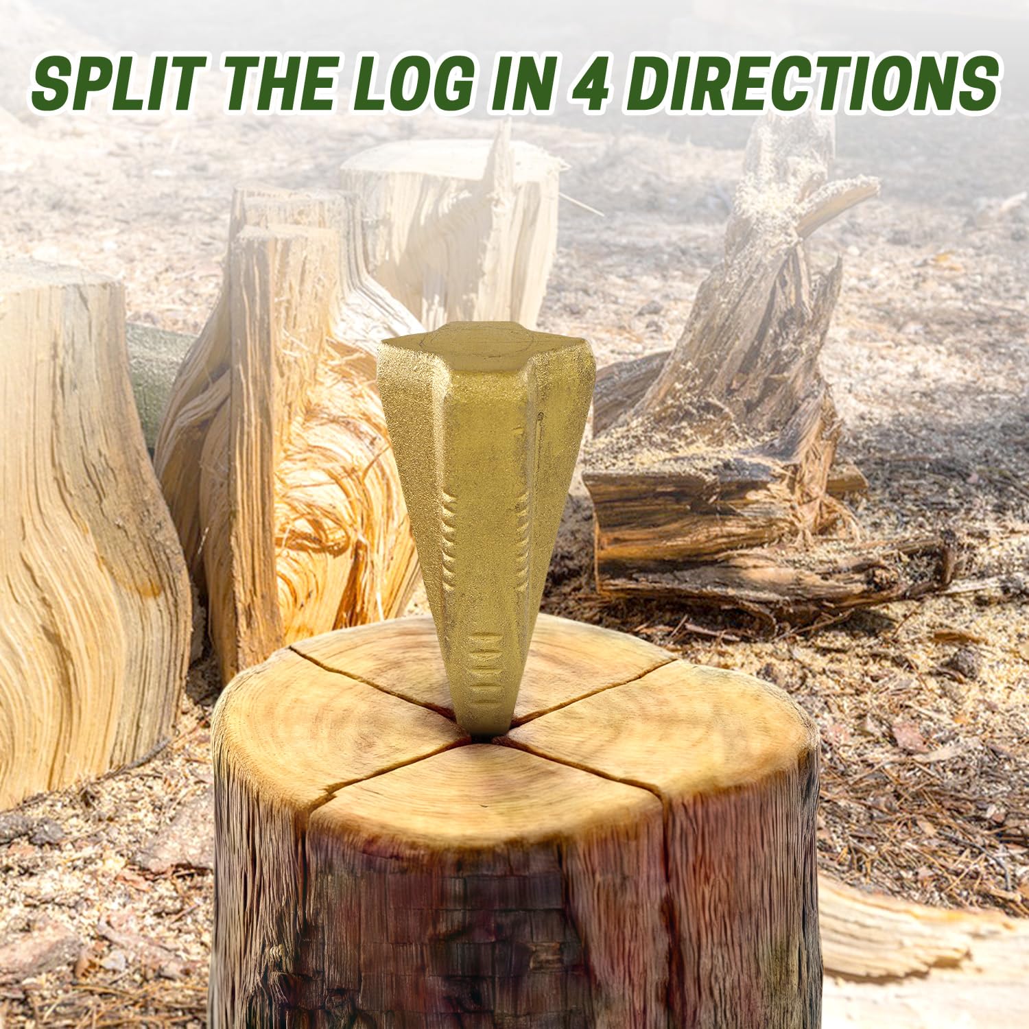 Snapklik.com : Diamond Splitting Wedge, 4 LB Wood Splitting Tool, Heavy ...
