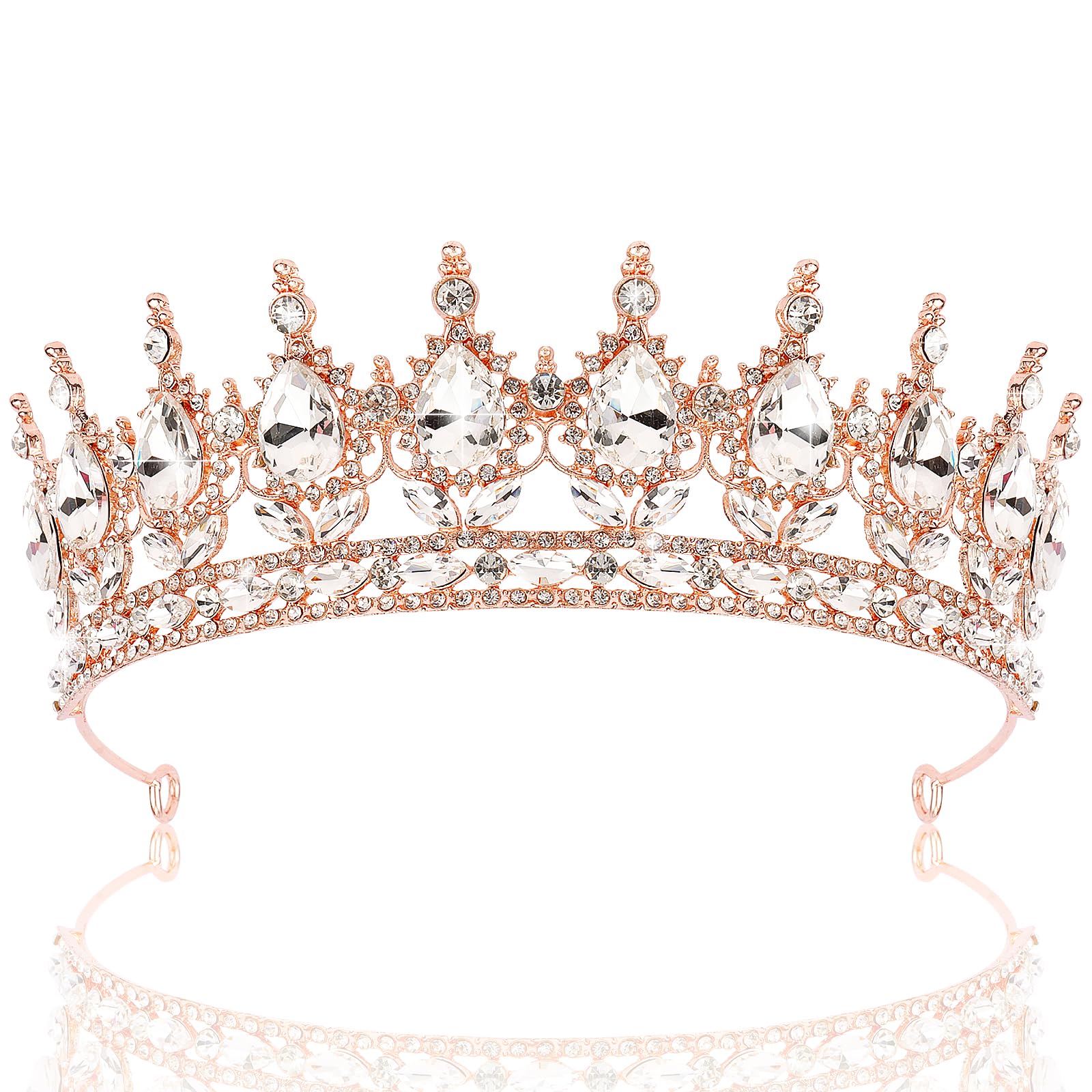 Amazon.com : TOBATOBA Rose Gold Tiaras and Crowns for Women, corona ...