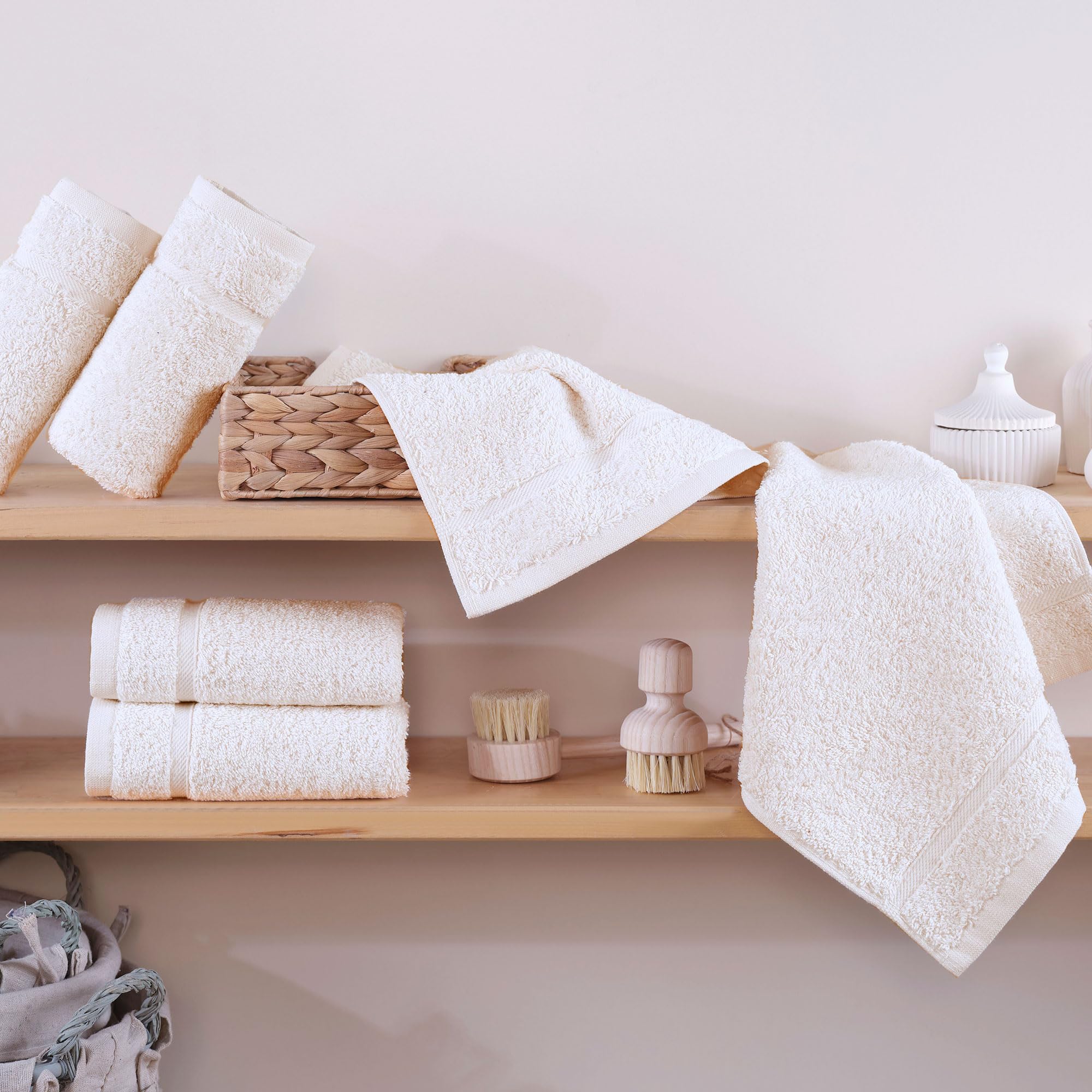 Snapklik.com : Hawmam Linen Luxury Cotton Washcloths 13x13 Inch
