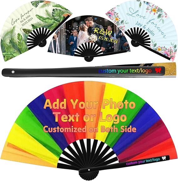 Amazon.com: Decorative Folding Fans Personalized Custom Fans Handheld ...
