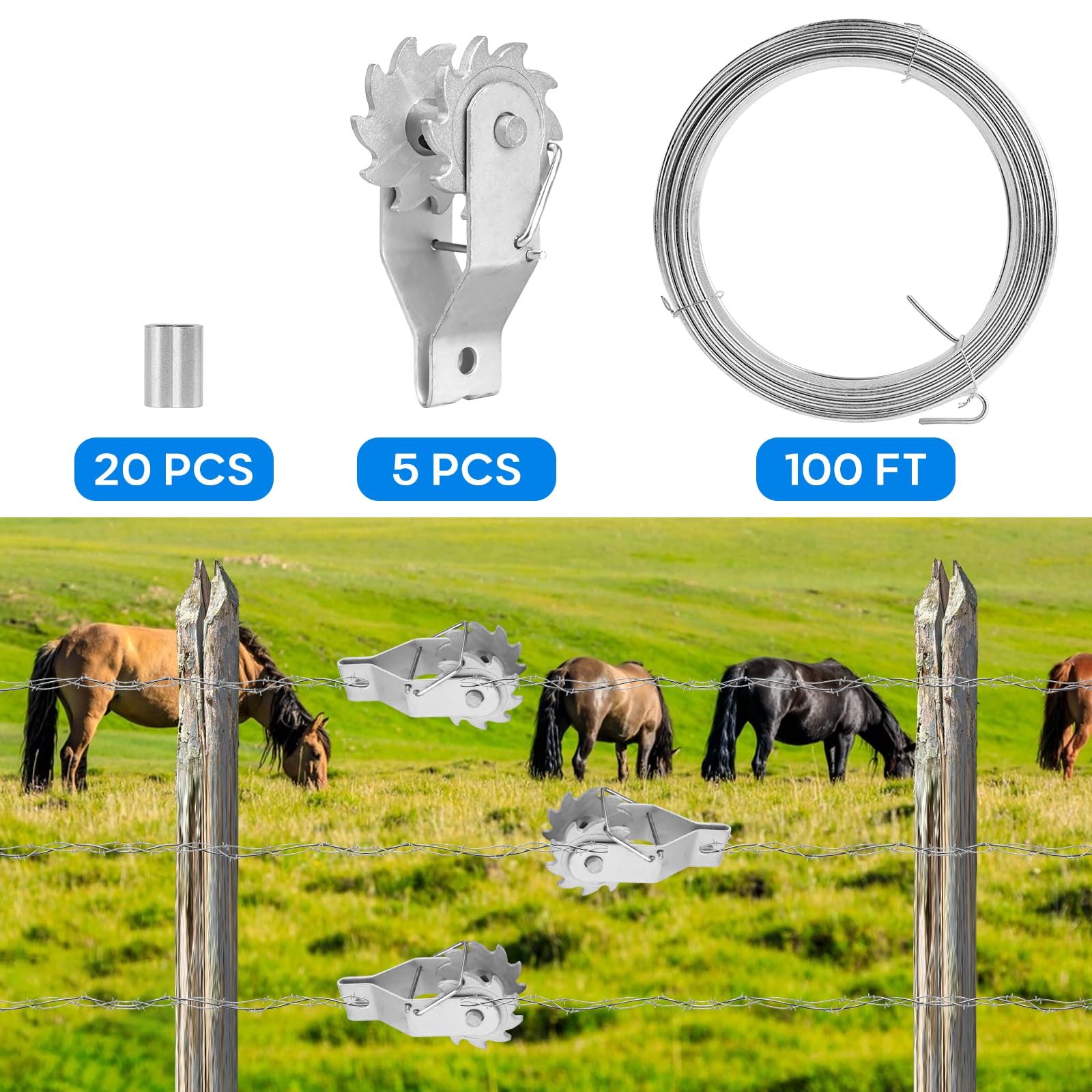 Snapklik.com : Electric Fence Wire Strainer, 5PCS Heavy Duty Inline ...