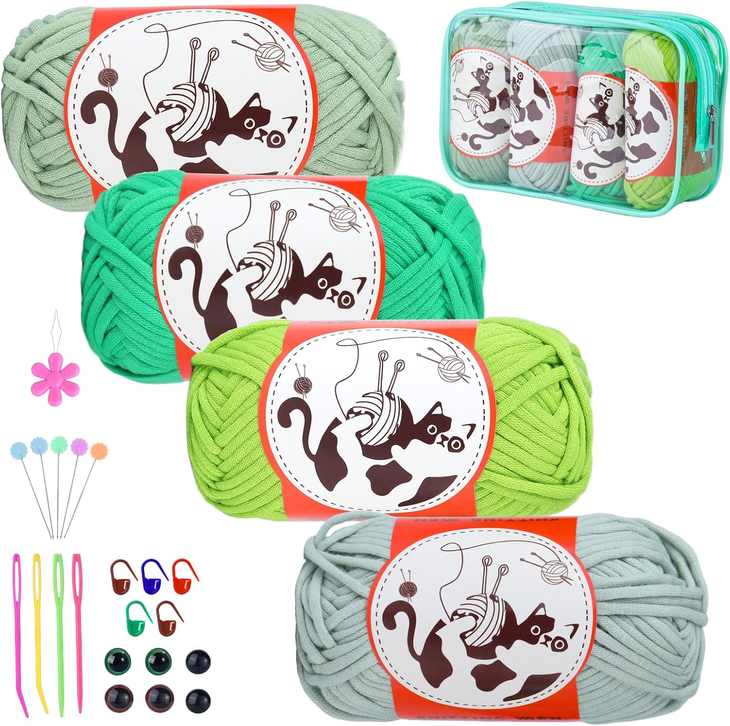 Amazon.com: Fedmut Beginner Crochet Yarn, 4x50g /218 Yard Easy Yarn ...