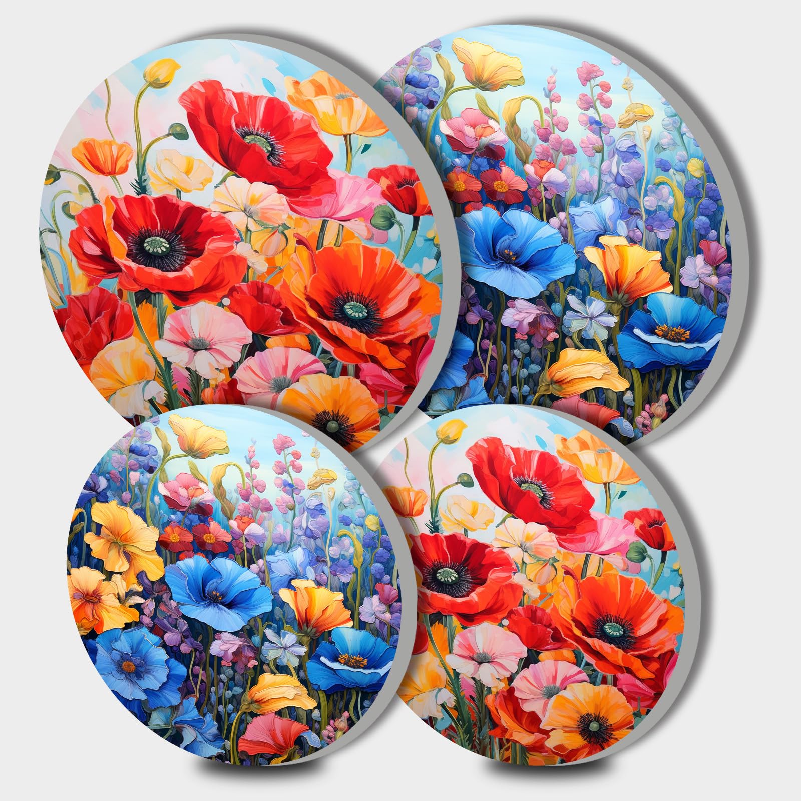 Amazon.com: Poppy Flowers Art Stove Burner Covers Set of 4,Stove Top ...