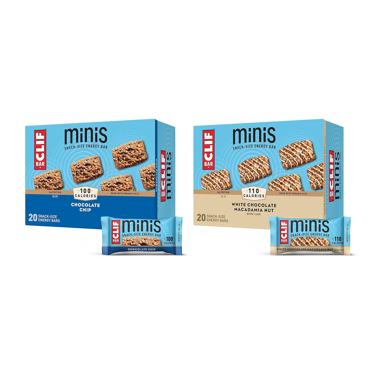Amazon.com: CLIF BARS - Mini Energy Bars - Chocolate Chip - 20 Count ...