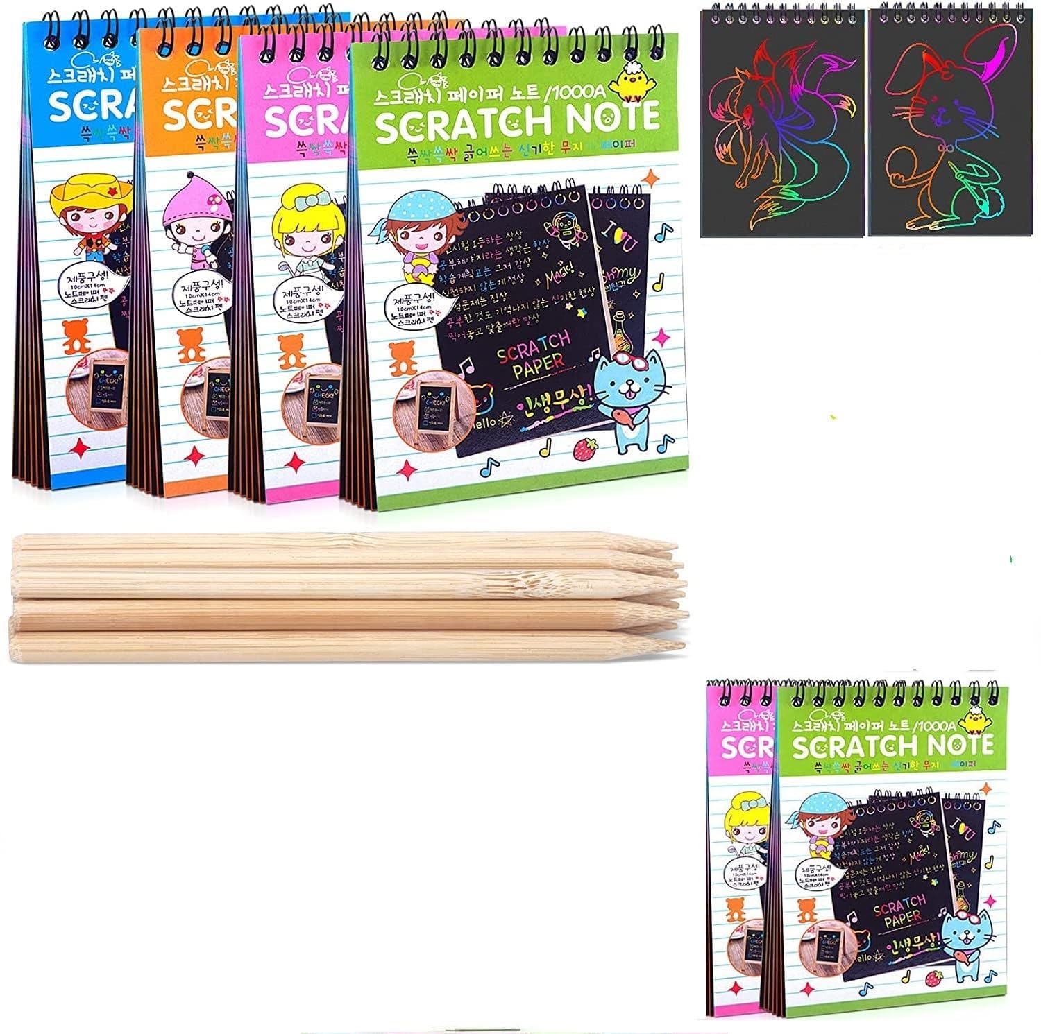 KRYTONE®A6 Drawing Book 10 Pages Rainbow Scratch Paper Notes Scratch ...