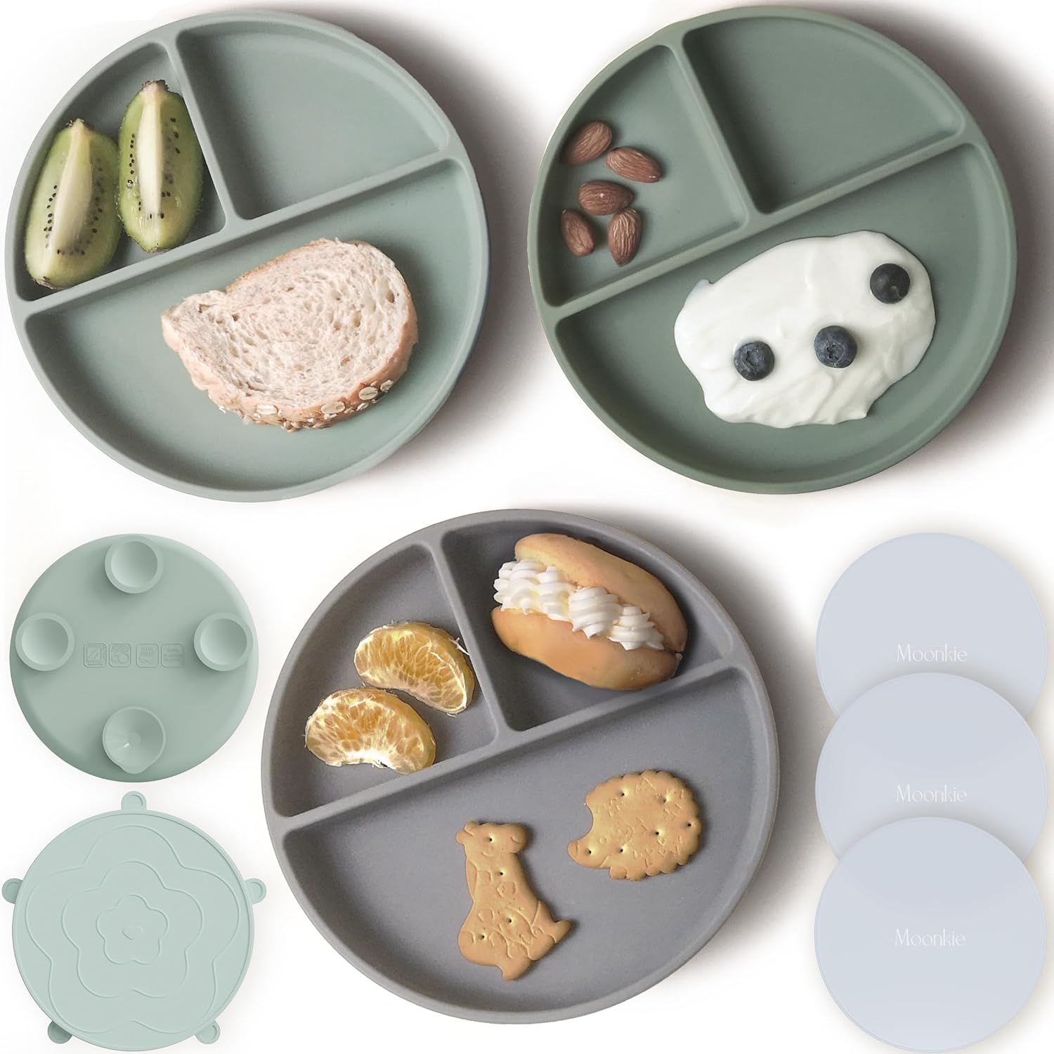 Amazon.com: Moonkie Suction Plates for Baby | 100% Silicone BPA-Free ...