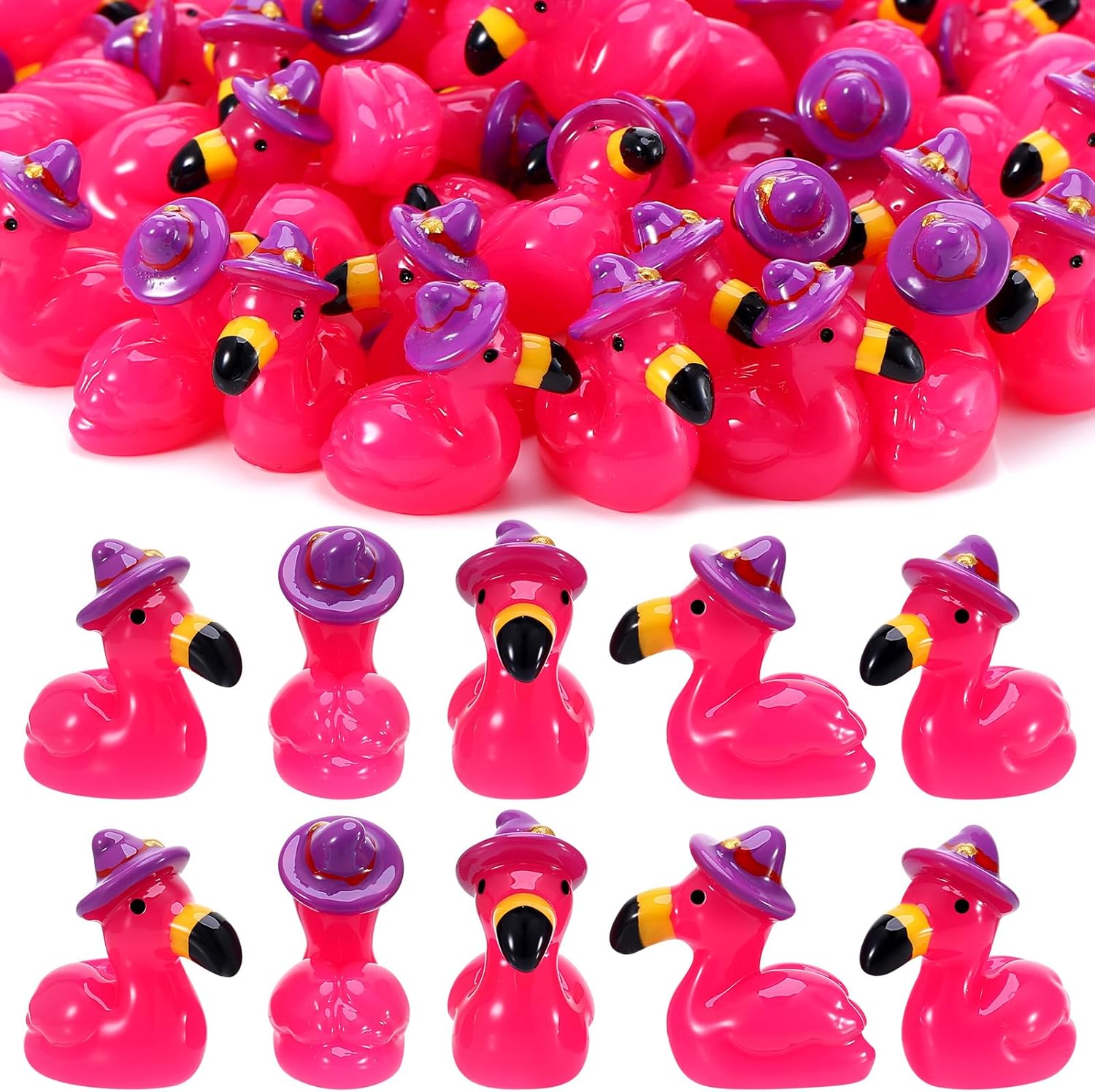 Amazon.com: GGSTDDUP 50 Pcs Mini Flamingos Halloween Mini Resin Animals ...
