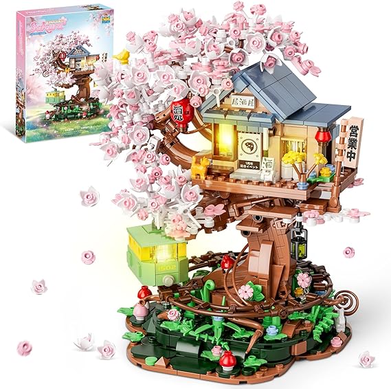 Amazon.com: Cherry Blossom Treehouse Building Set for Girls 8-12 ...