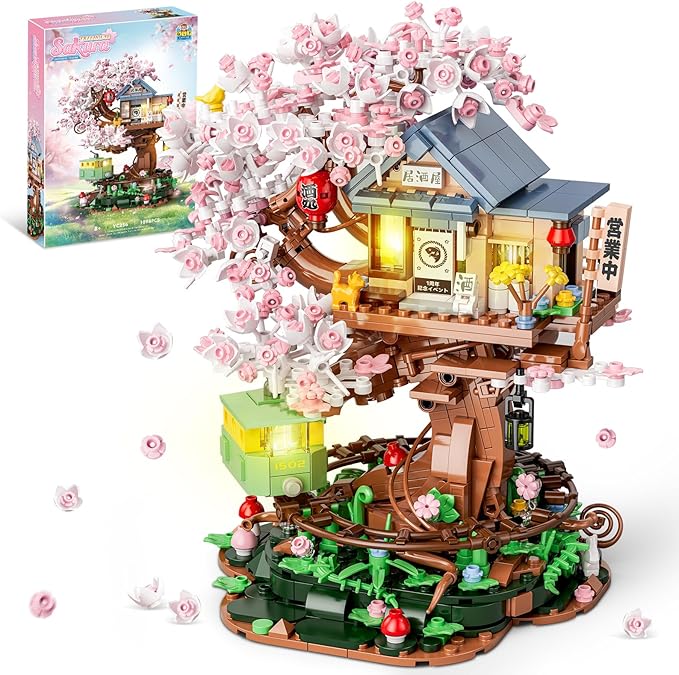 Amazon.com: Cherry Blossom Treehouse Building Set for Girls 8-12 ...