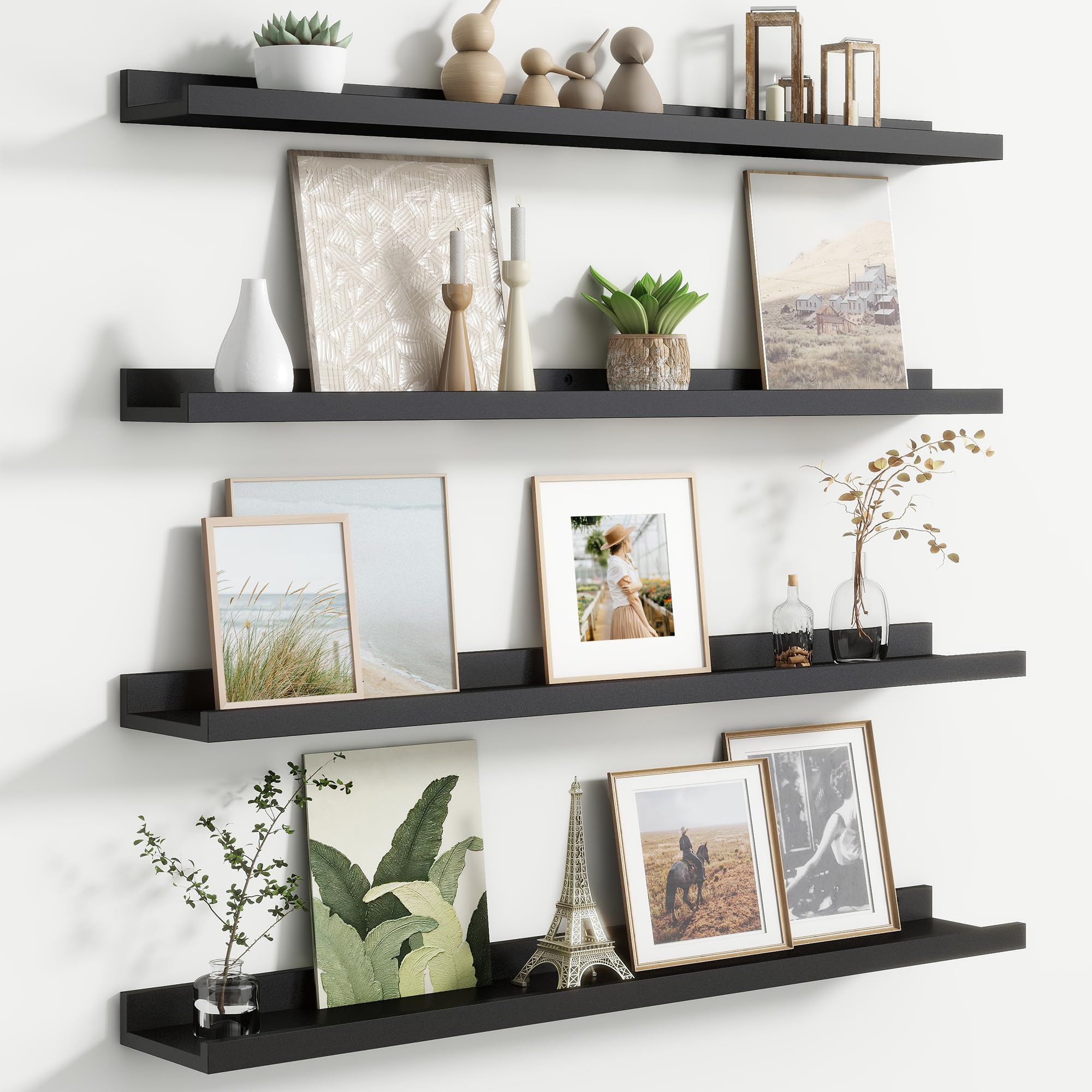 Amazon.com: Floating Picture Ledge Shelves for Wall Set of 4, 36 Inch ...