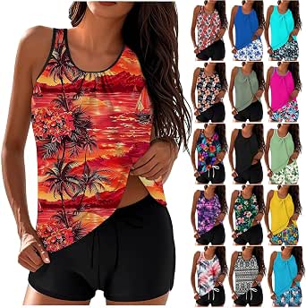 Amazon.com: KICILVS Tankini Swimsuits for Women Womens Bathing Suits ...