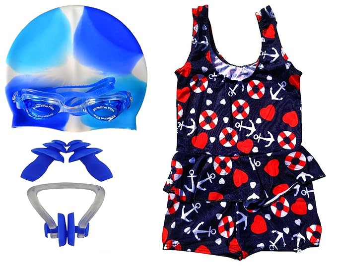 Buy GOLDEN GIRL Girl Swimming Kit(104)-Multicolor Swimming Set, 8-9 ...