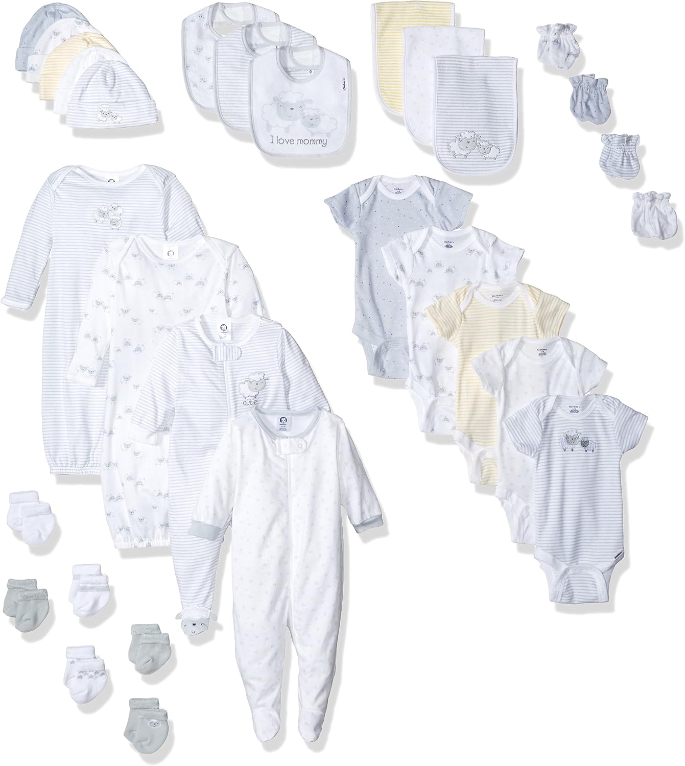 Amazon.com: Gerber Baby 30-Piece Essentials Gift Set: Clothing, Shoes ...